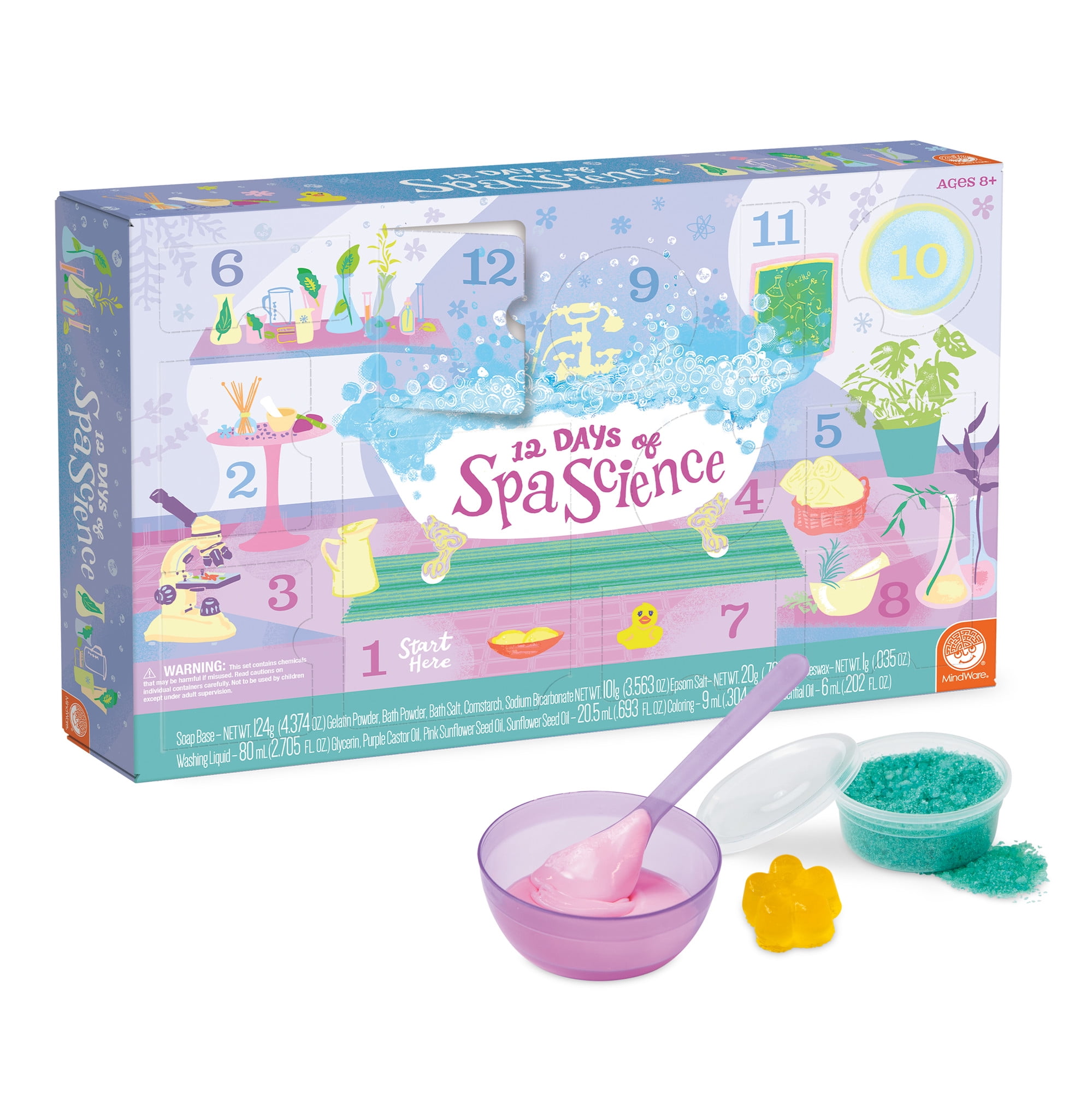 MindWare Lab Fun Kit Toy - 12 Days of Spa Science for Kids, Bath ...