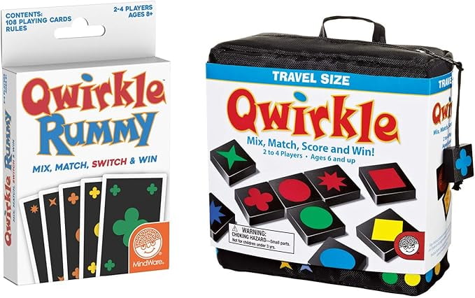 MindWare Qwirkle Travel & Rummy Board Games - Interactive Skill Game ...