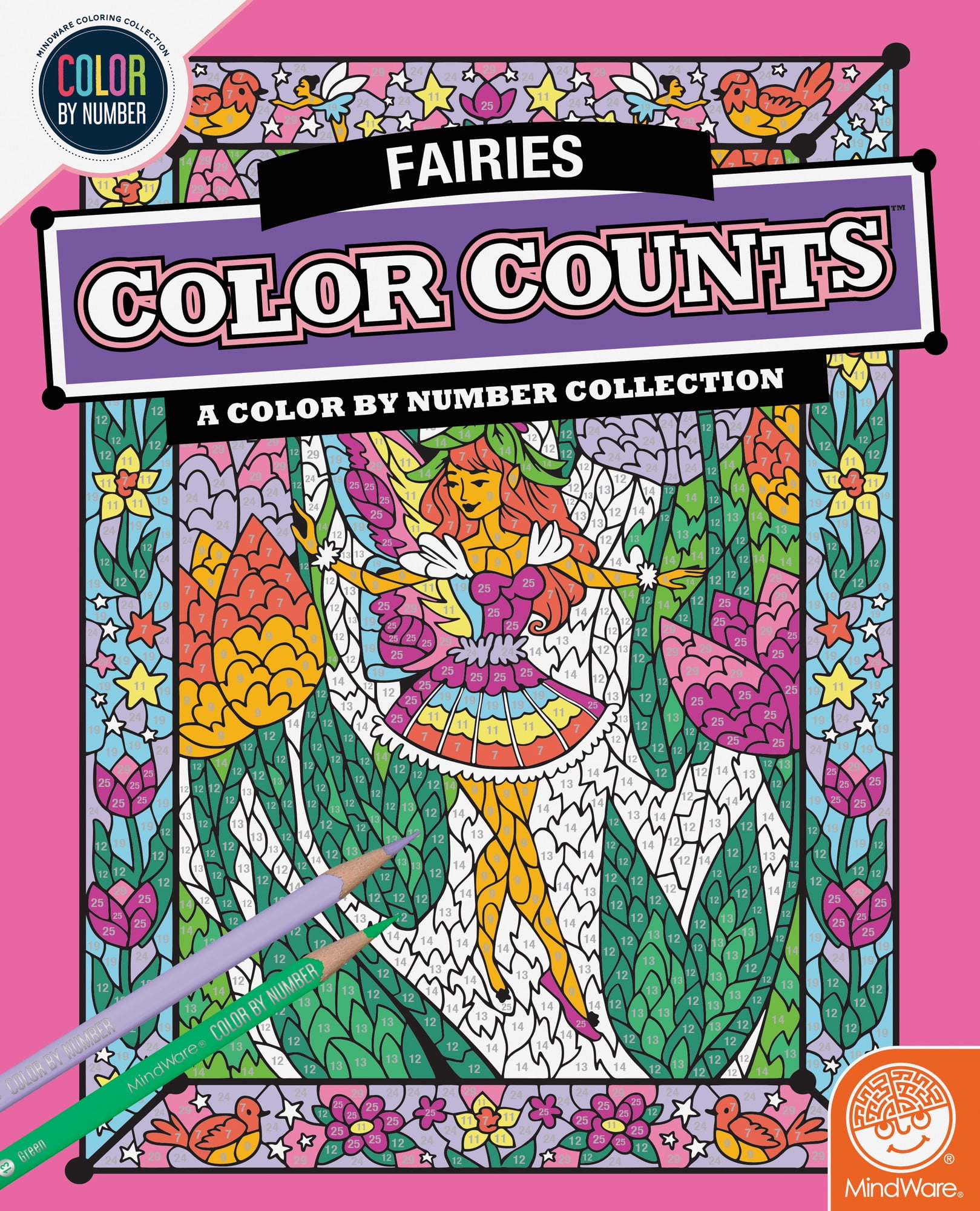 MindWare Color by Number Color Counts: Fairies - 22 Perforated Pages ...