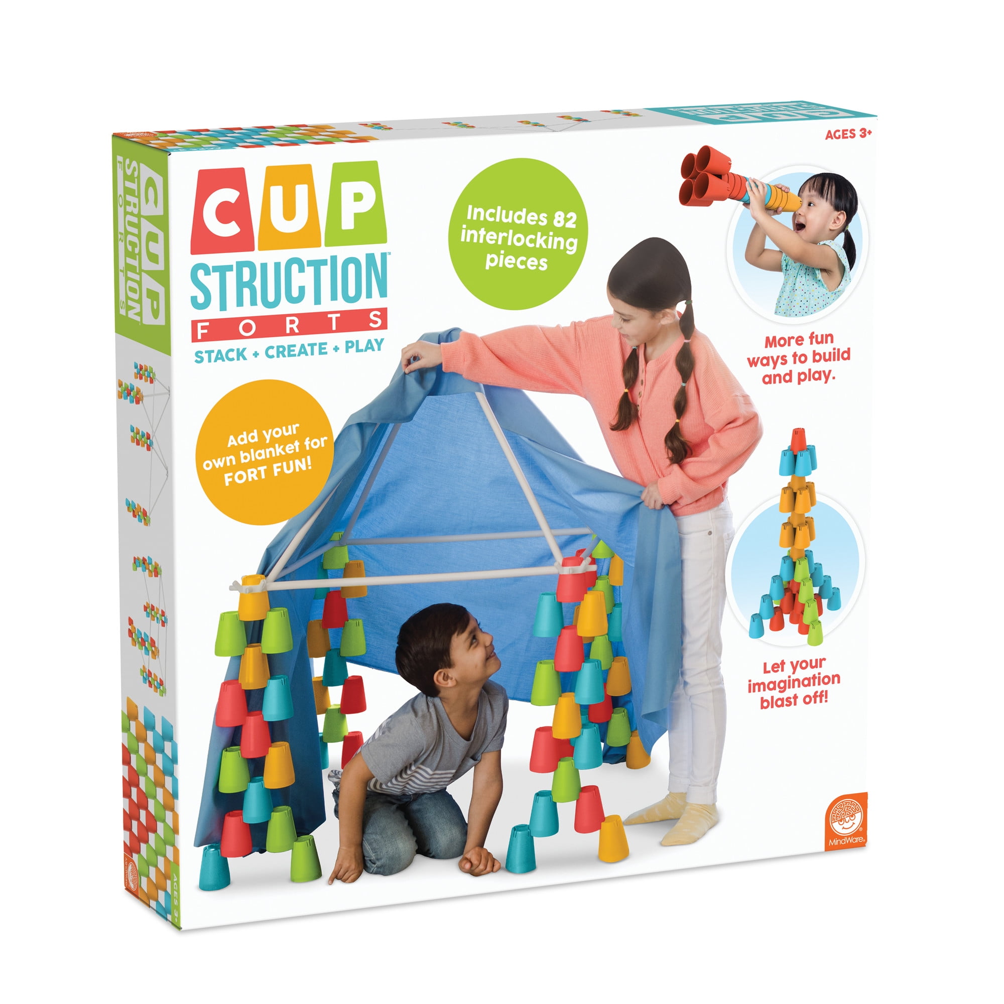 MindWare Cupstruction Forts Building– DIY 3D Building Your Own Fort ...