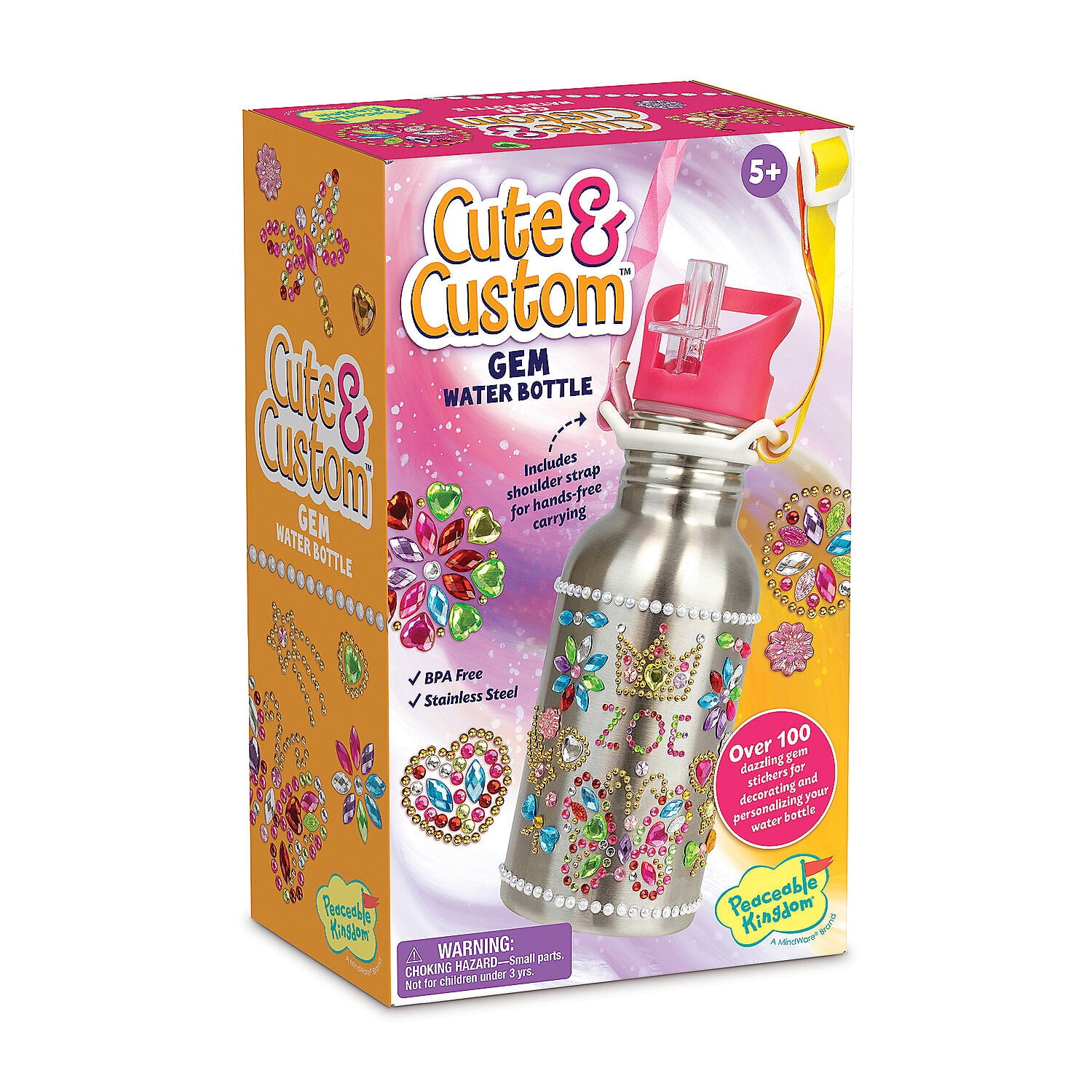 MindWare Cute & Custom Gem Water Bottle Decorating Kit - Ages 5 and Up ...