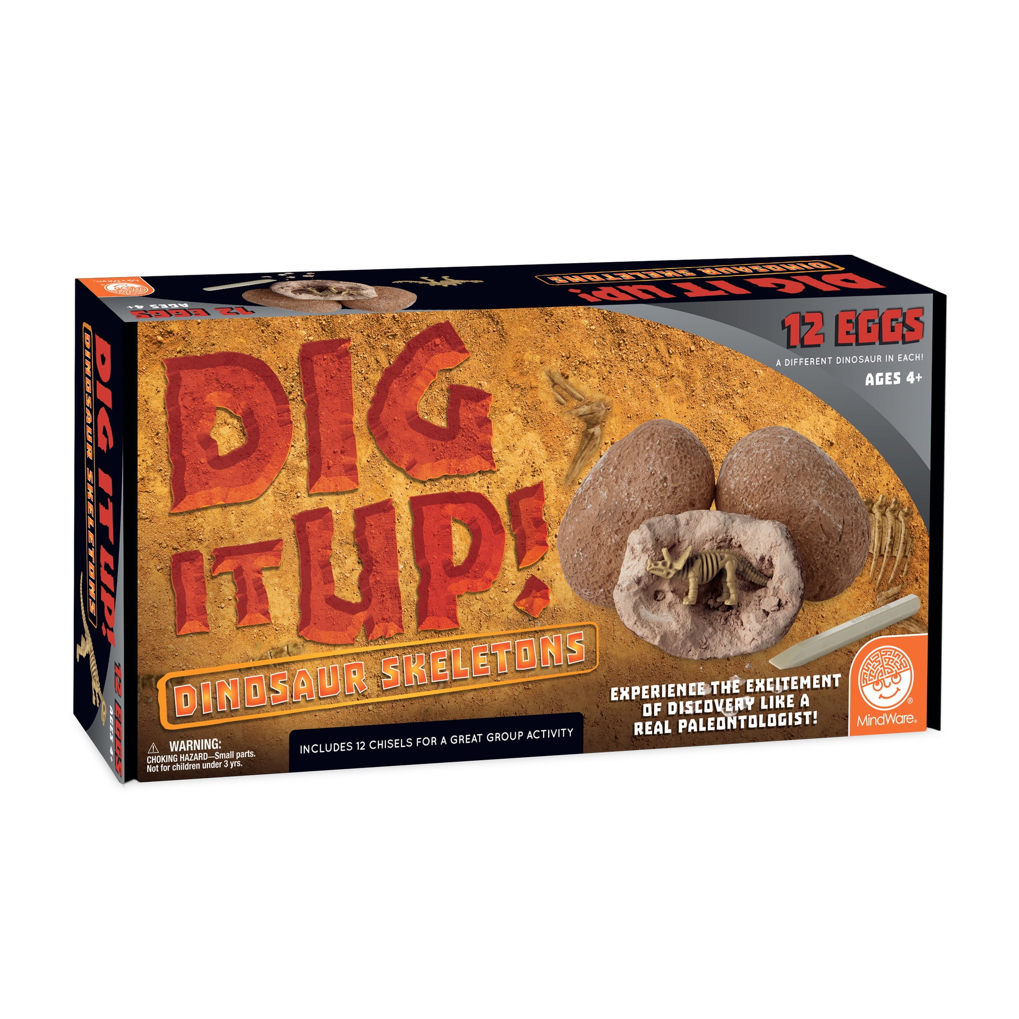 MindWare Dig It Up! Dinosaur Skeleton Eggs Excavation Kit, 12-in-1 with ...