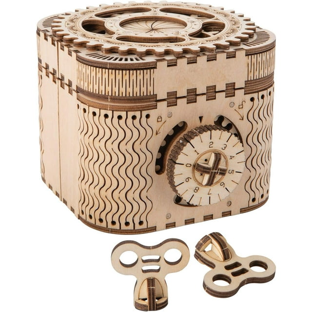 MindWare Gearjits: Treasure Box - DIY Construction Wooden Model - 3D ...