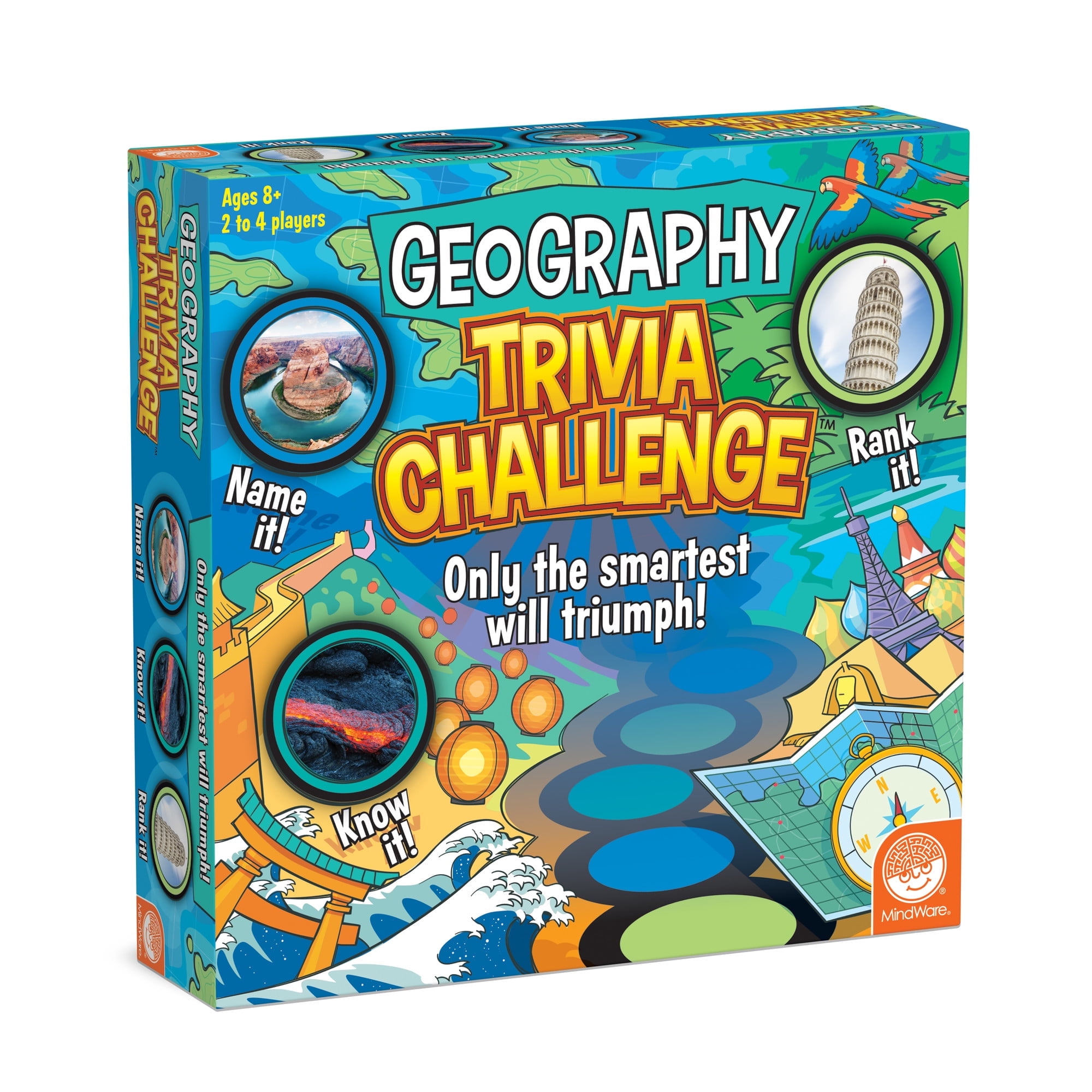 MindWare Geography Trivia Game - 432 Double-Sided Cards - 2 to 4 ...