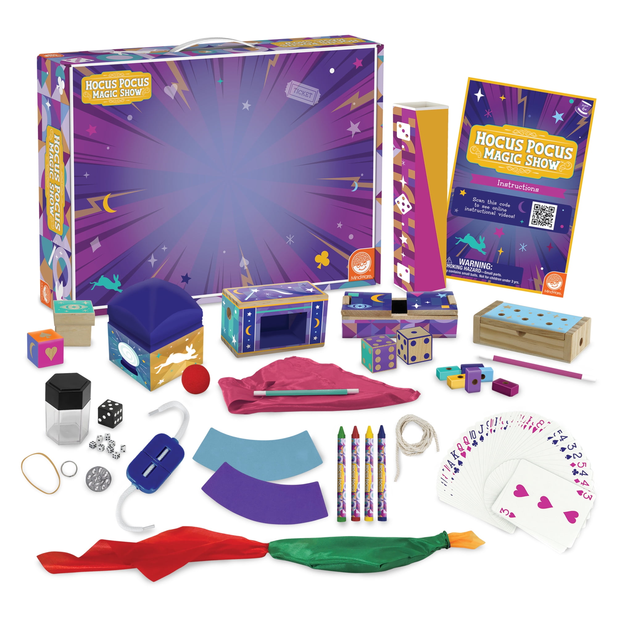 MindWare Hocus Pocus Magic Show Magician Kit, Exciting Magic Tricks for Kids with Over 25 Pieces ...