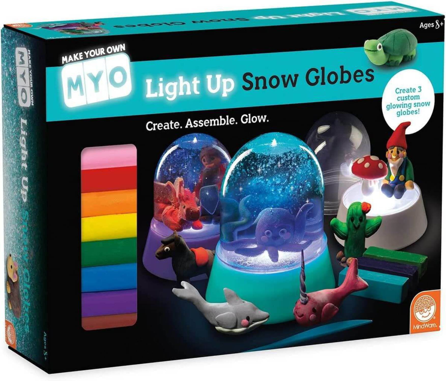 MindWare Make Your Own Light Up Snow Globes, DIY 39-Piece Craft ...
