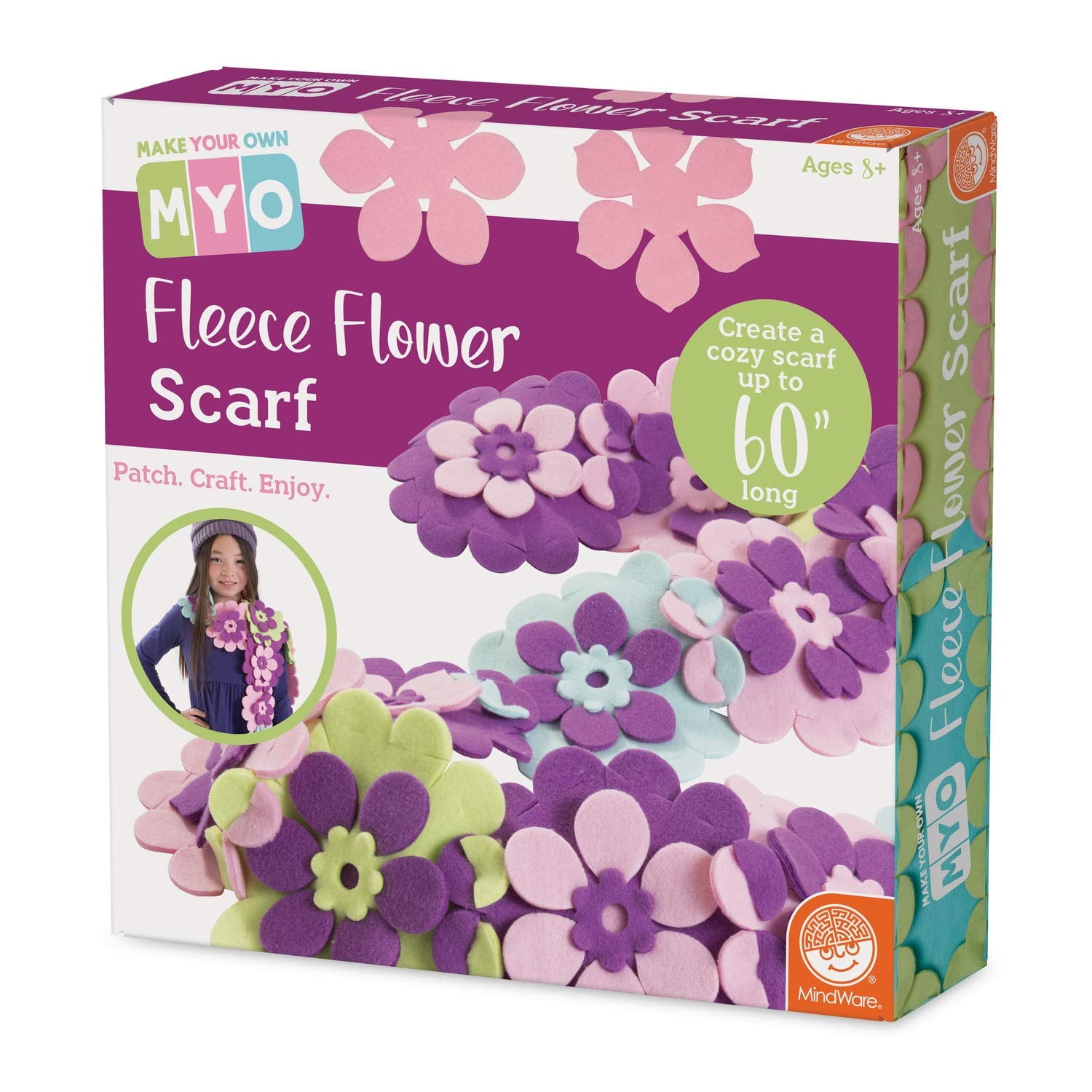 MindWare Make Your Own Fleece Flower Scarf, Cute & usable DIY Craft for ...