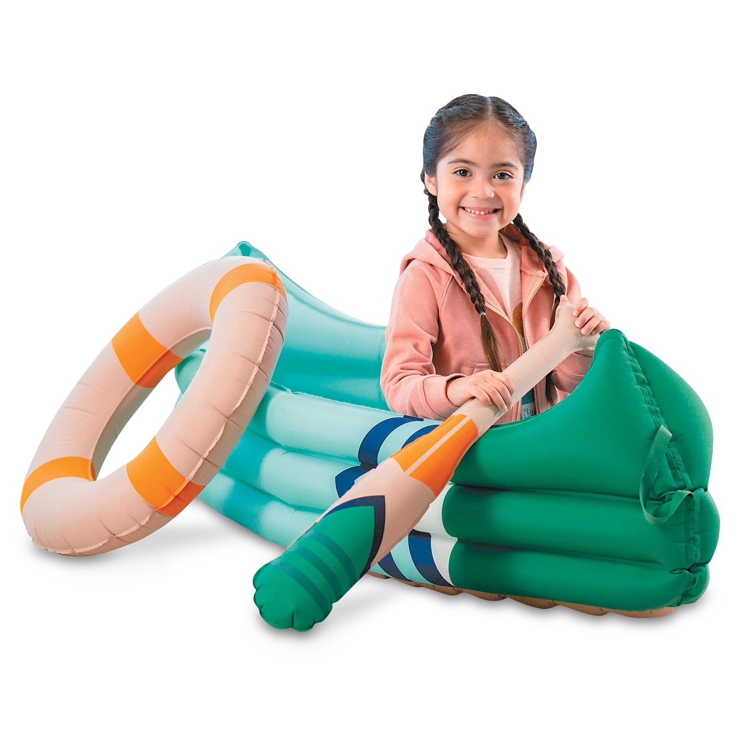 MindWare Toy Boat - Inflatable Canoe Set with Paddle, Life Preserver ...