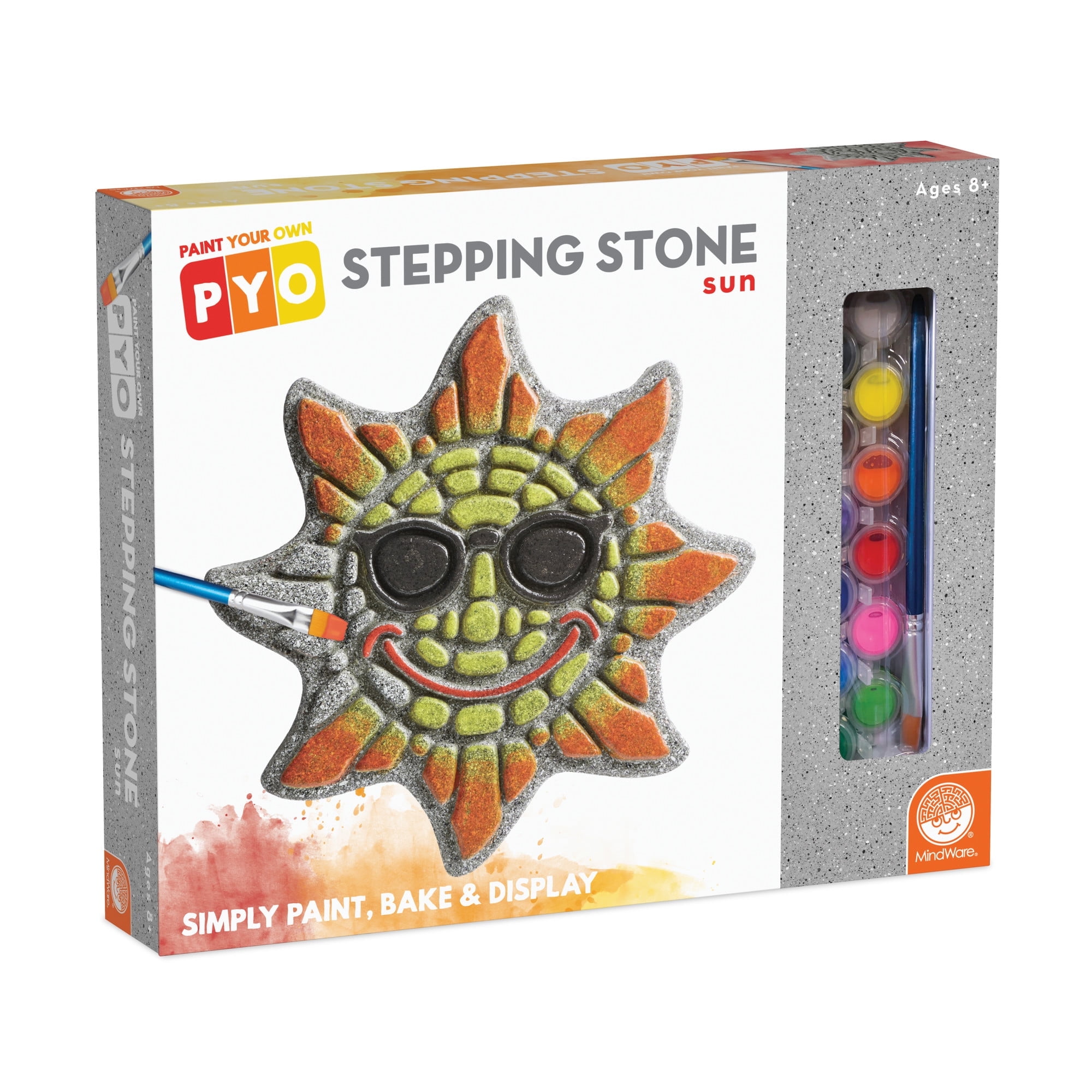 MindWare Paint Your Own Stepping Stone: Sun, 9" x 9" DIY Cement ...
