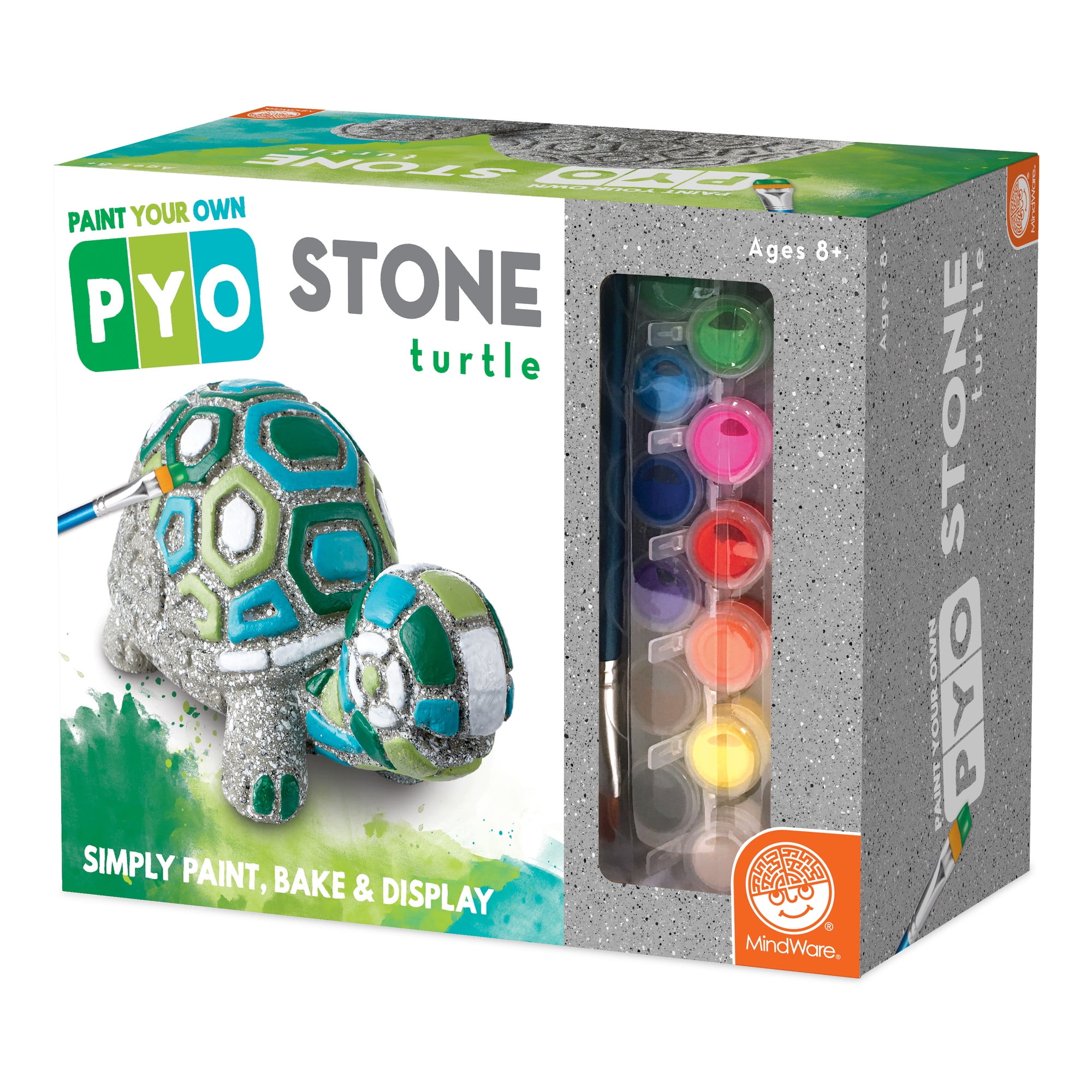 MindWare Paint Your Own Stone Decor: Box Turtle, DIY Craft Kit for Kids ...