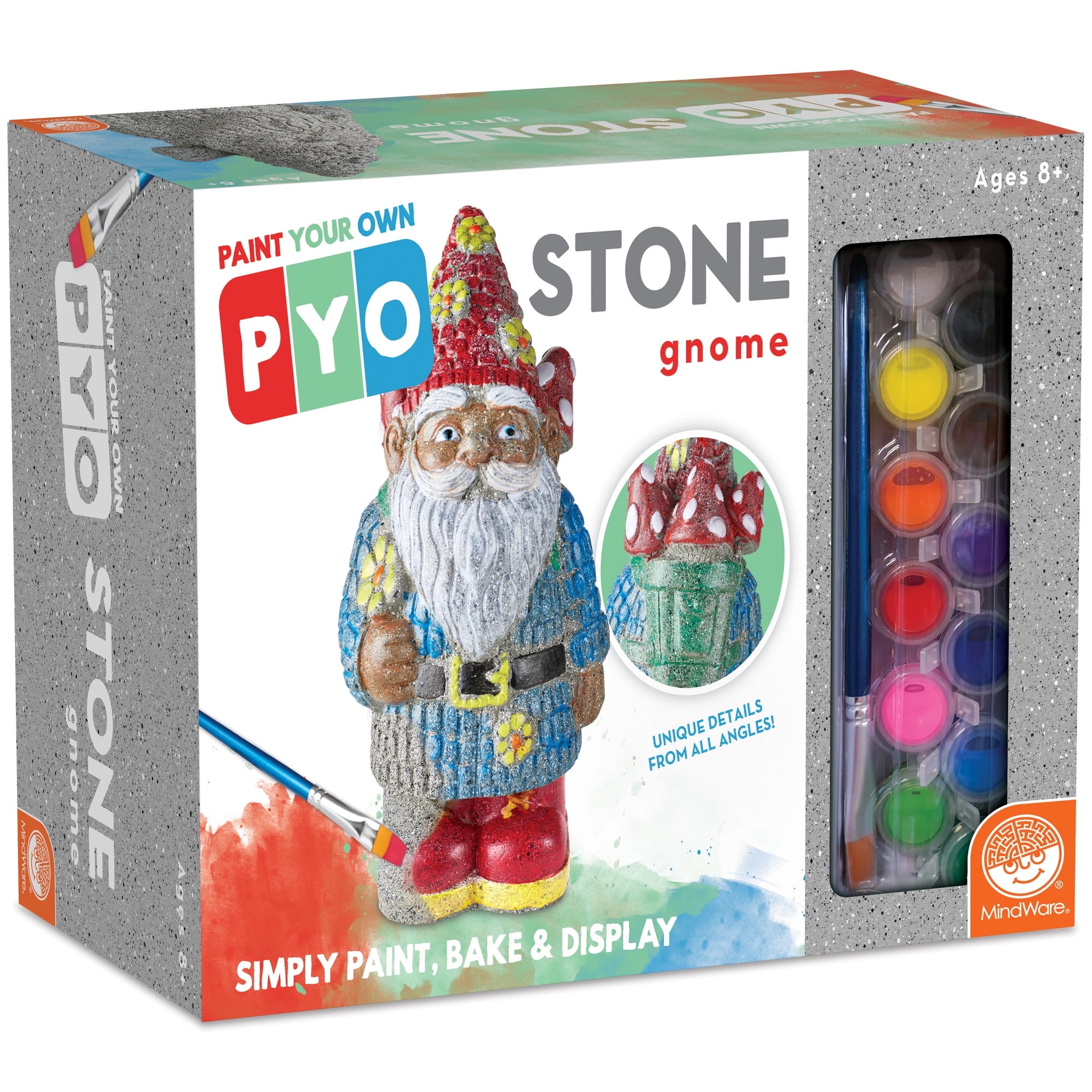 MindWare Craft Kit: Paint Your Own 8.5” Tall Garden Gnome - DIY ...