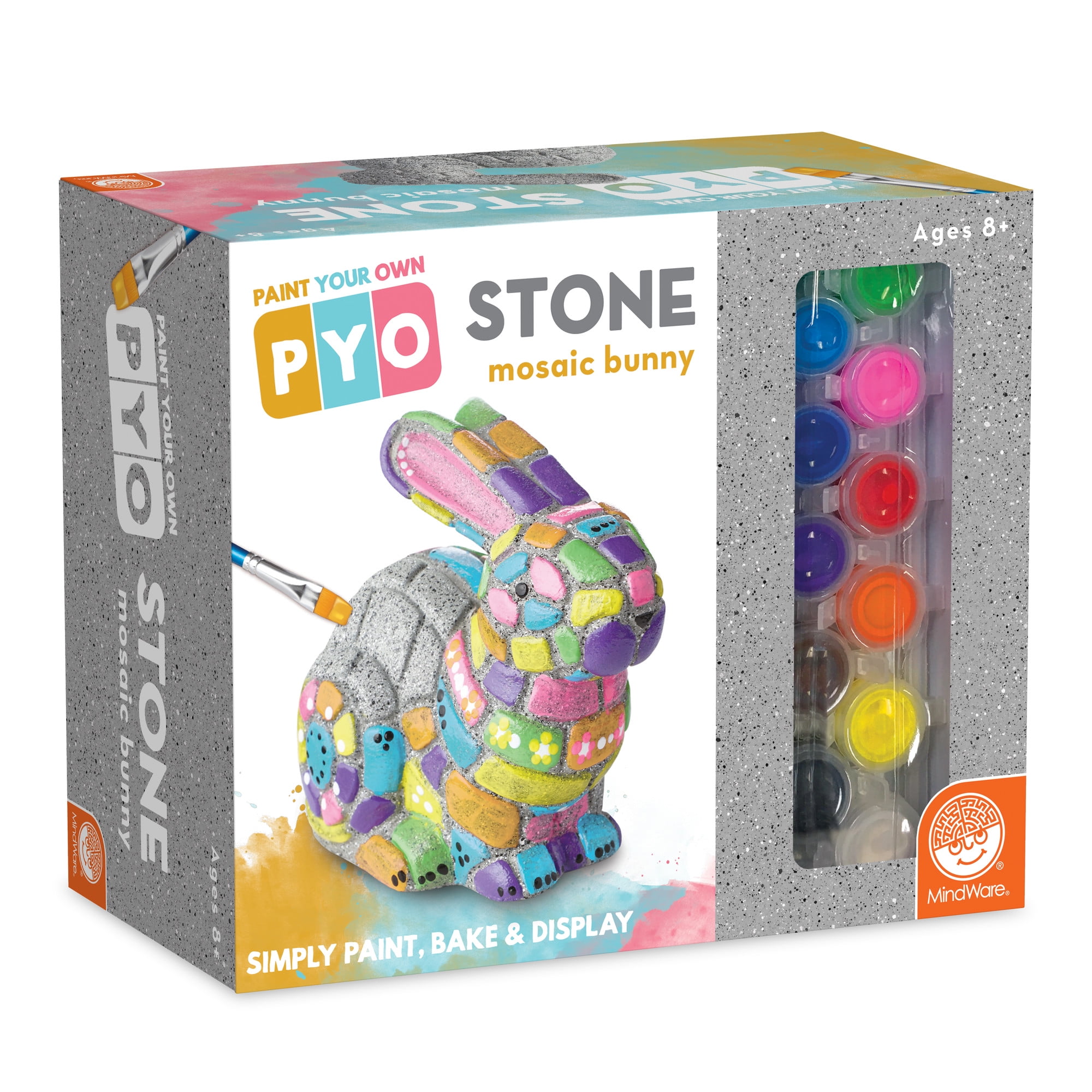 MindWare Paint Your Own: Stone Mosaic Bunny Kit - 5-1/2” Tall DIY Stone ...