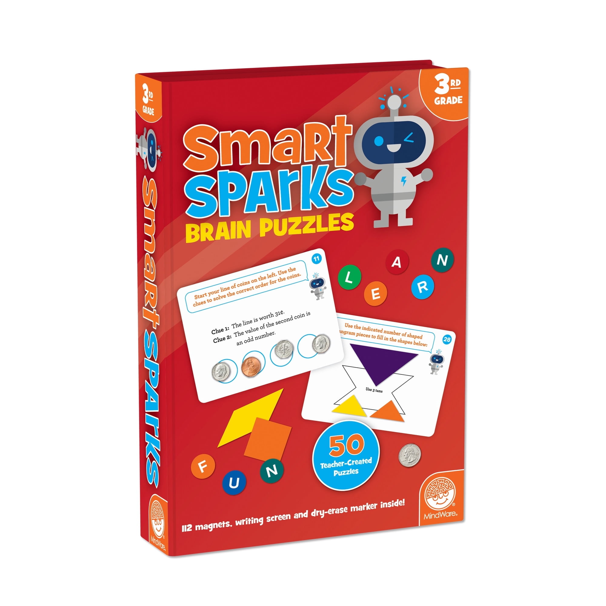 MindWare Smart Sparks Brainy Puzzles: Grade 3, Logic & Reasoning ...