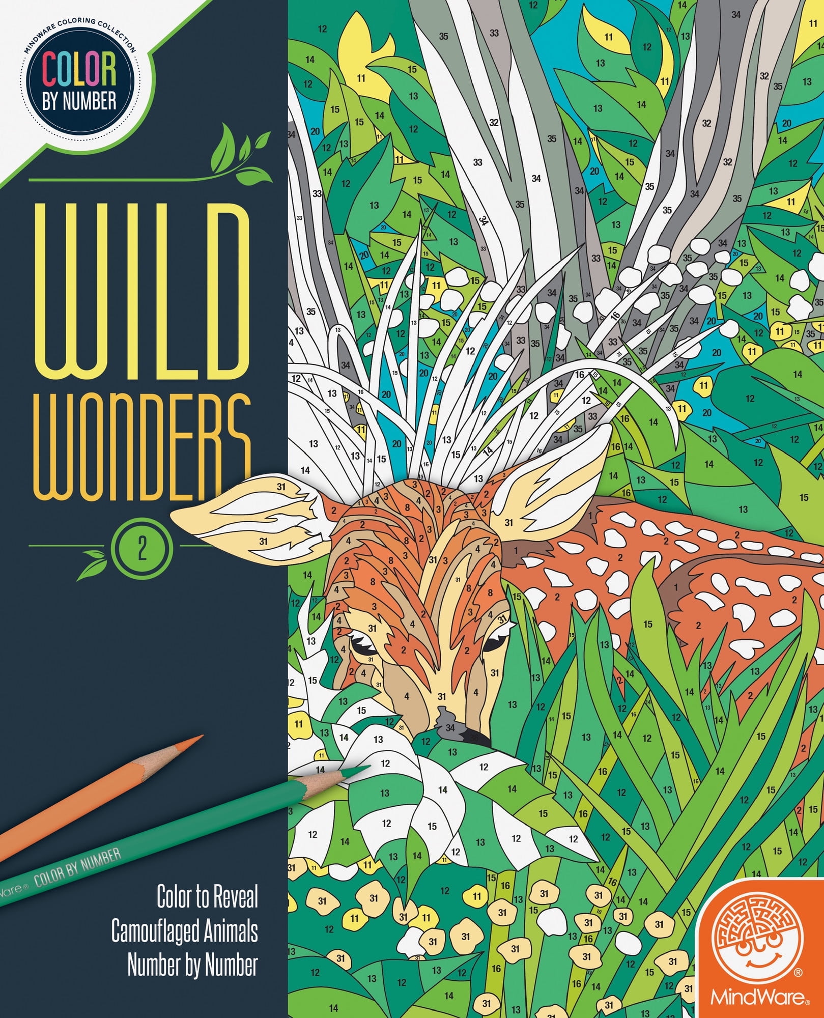MindWare Wild Wonders Color by Number: Book 2, 22 Images Printed on ...