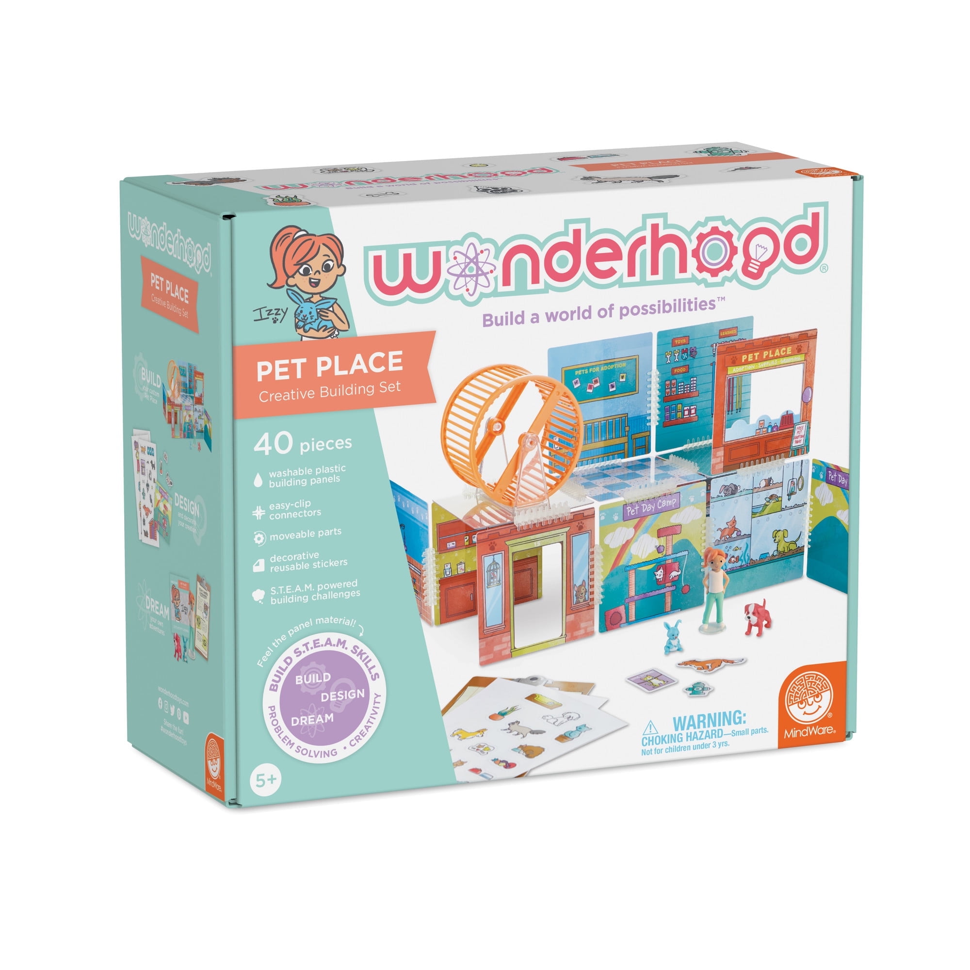 MindWare WONDERHOOD Pet Place, DIY 3D Creative Building Set 40 Pieces ...
