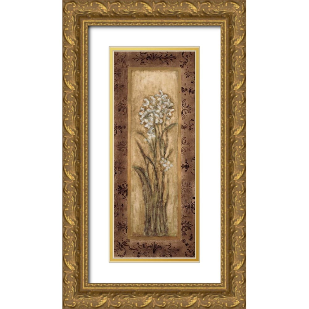 Mindeli 15x32 Gold Ornate Wood Framed with Double Matting Museum Art ...