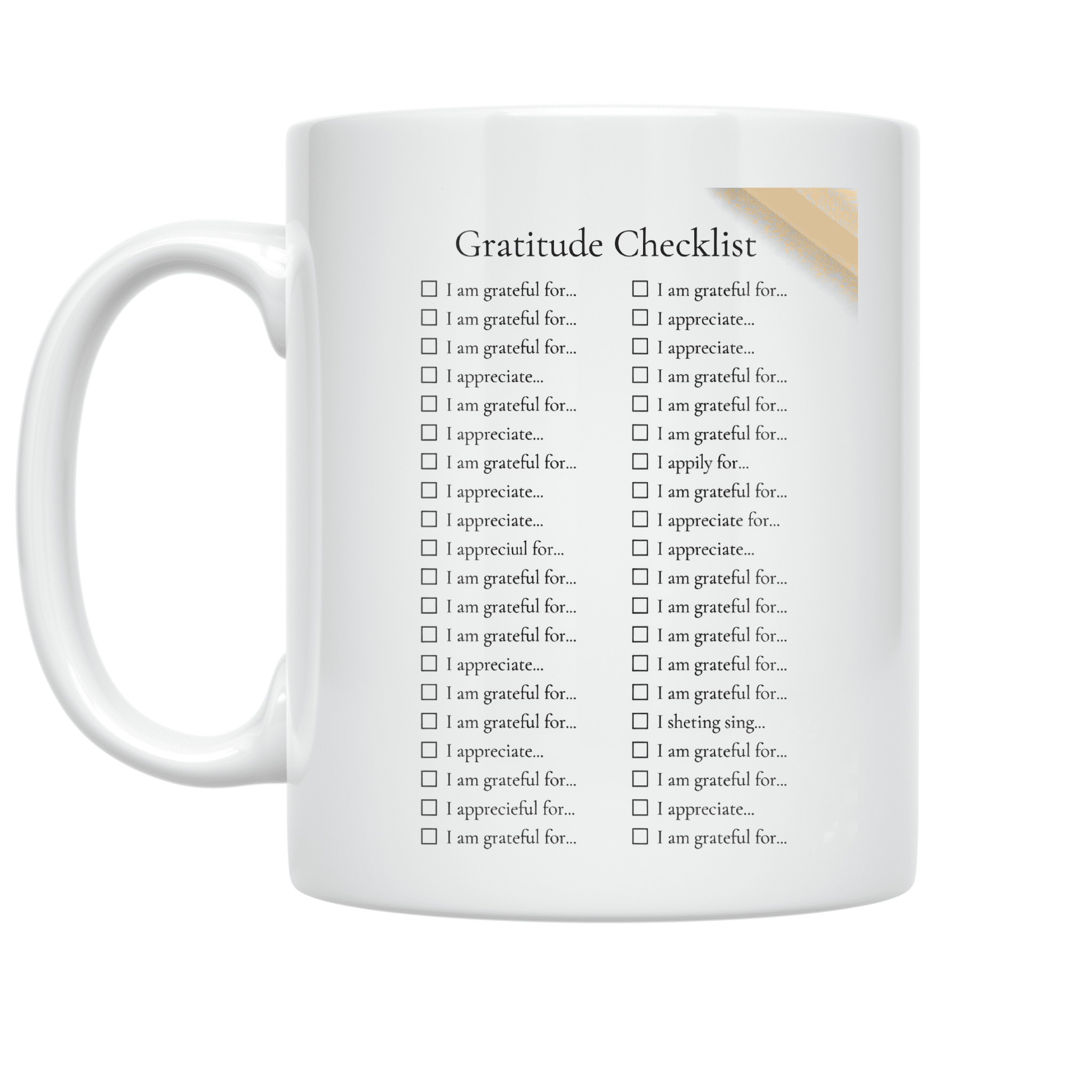 Mindful Gratitude Checklist - Self-Care Enthusiast - 11 oz Ceramic ...