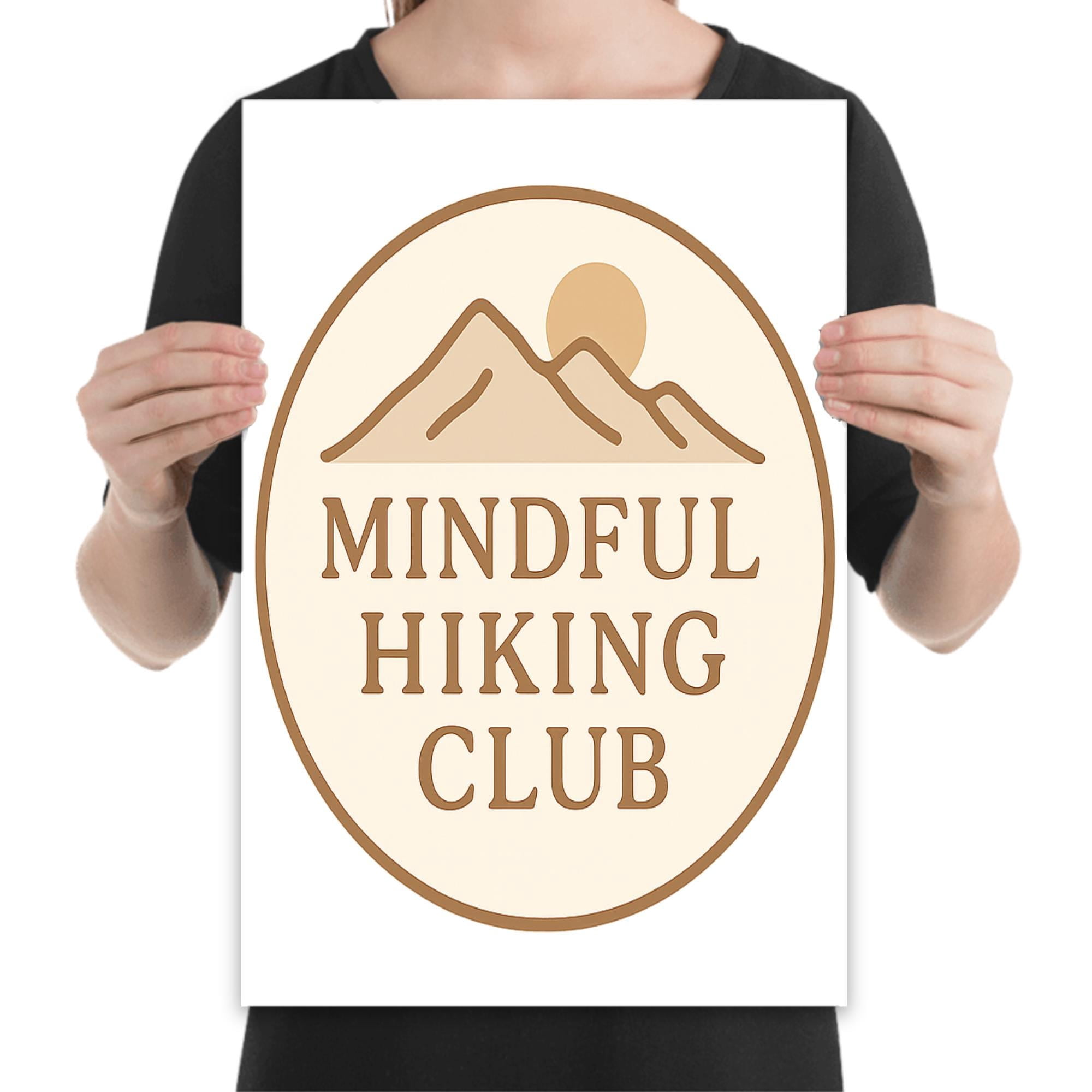 Mindful Hiking Club Poster - Gloss Paper Finish - Wall Decor for Nature ...