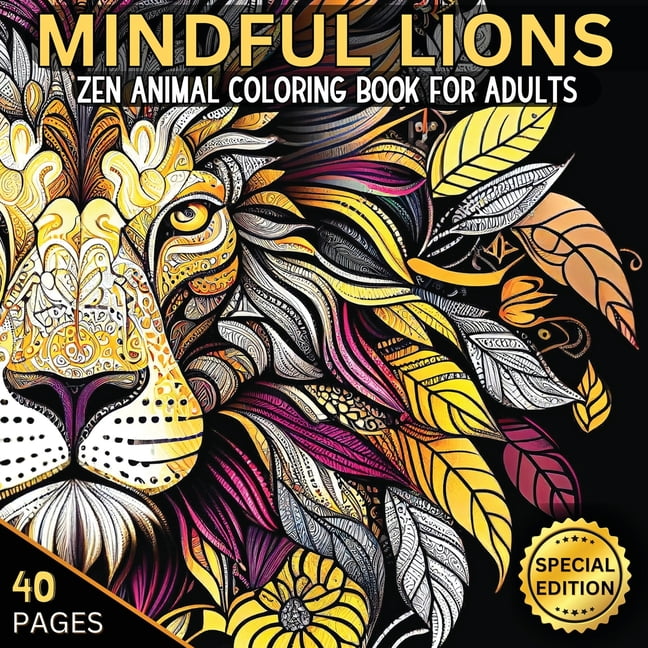 Mindful Lions: Stress-relief and Relaxation Animal Mandalas and ...