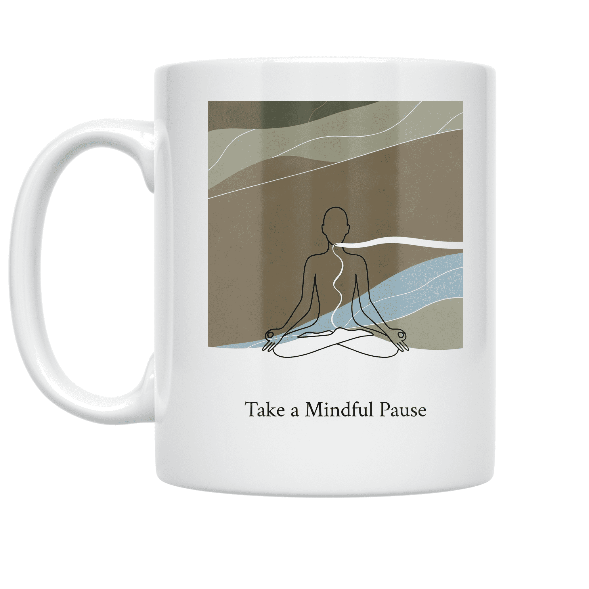 Mindful Meditation Art - Wellness Enthusiast - 11 oz Ceramic Coffee Mug ...