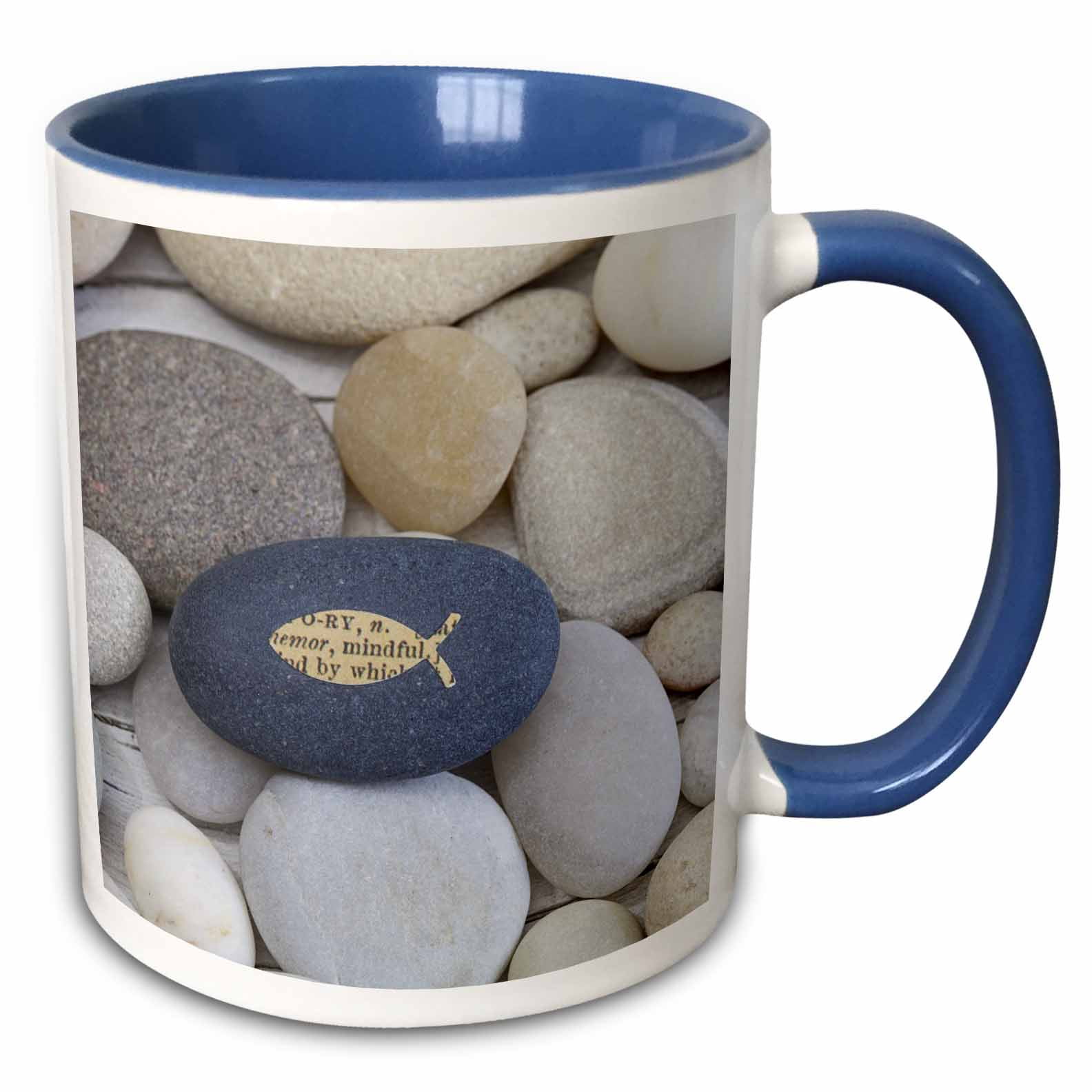 3drose, Mindful Paper Fish on Pebble, 15oz Two-tone Blue Mug - Walmart.com