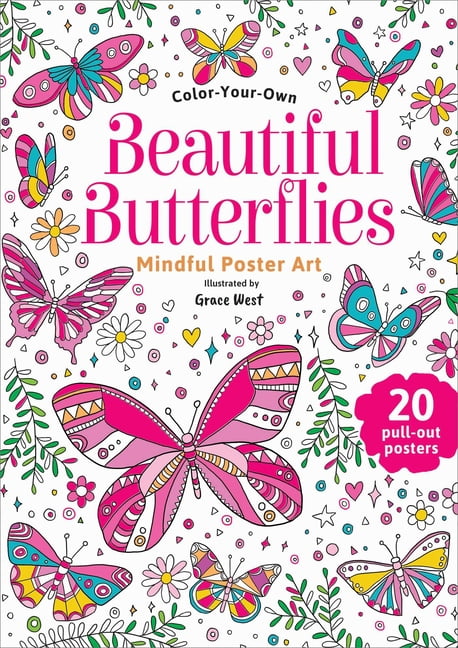 Mindful Poster Art Beautiful Butterflies: Color-Your-Own Mindful Poster ...