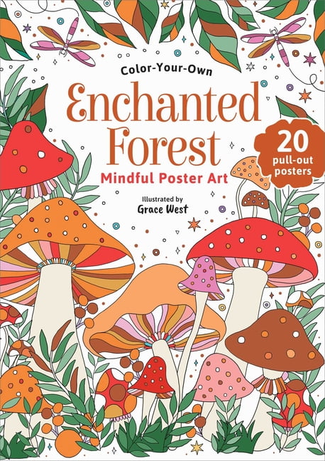Mindful Poster Art Enchanted Forest: Color-Your-Own Mindful Poster Art ...