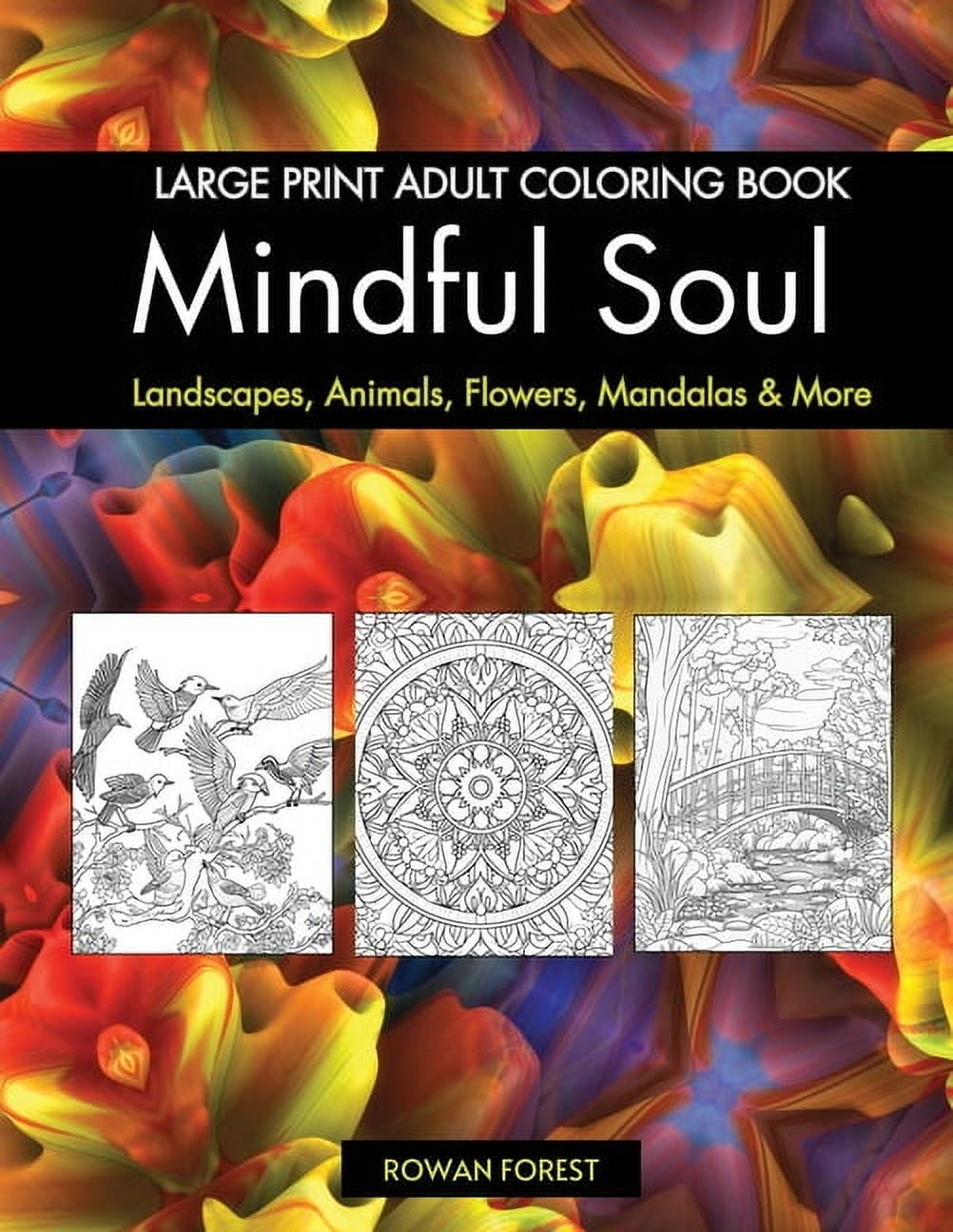 Mindful Soul Adult Coloring Book: Beautiful Relaxing Large Print ...