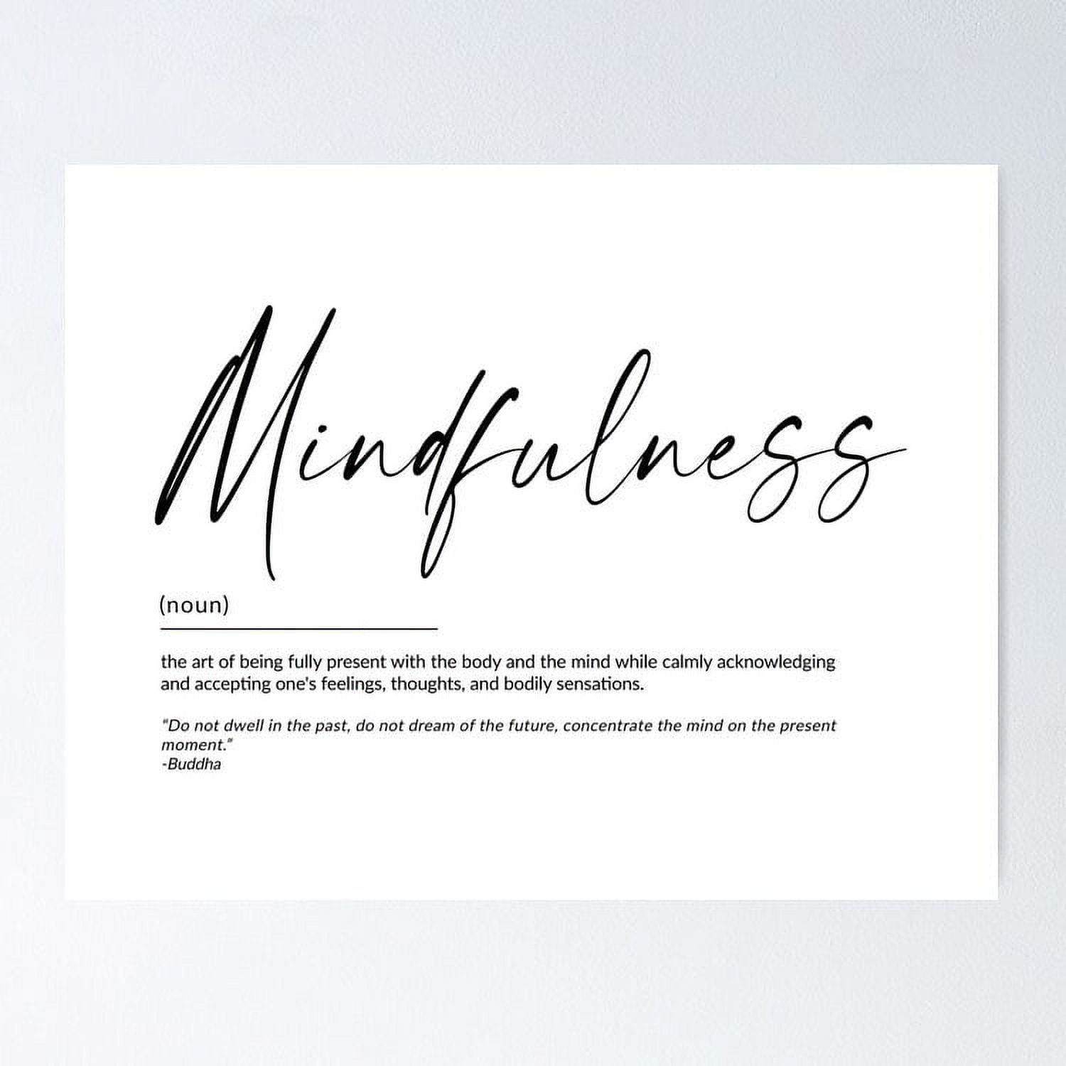 Mindfulness Definition, Positive Affirmations Poster- Unframed Poster ...