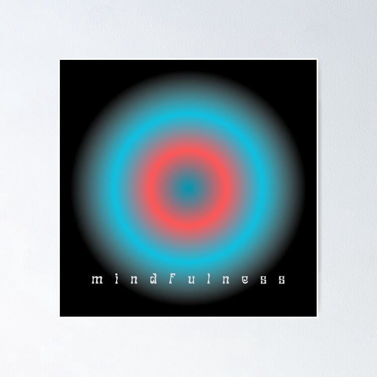 Mindfulness - Light Grey Text Poster- Unframed Poster | Wall Art ...