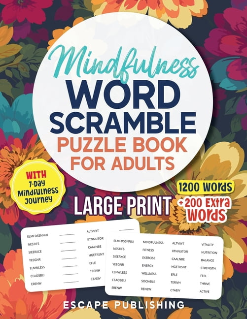 Mindfulness Puzzle Mindfulness Word Scramble Puzzle Book for Adults ...