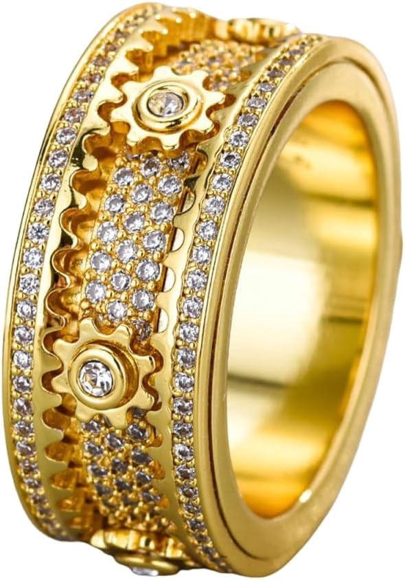 Mindfulness Rings for Women, Fidget Ring, Adjustable Anti-Anxiety ...