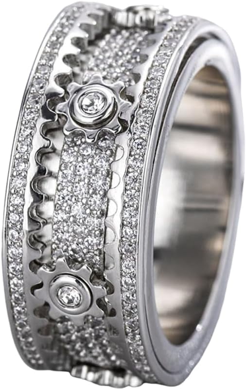 Mindfulness Rings for Women, Fidget Ring, Adjustable Anti-Anxiety ...
