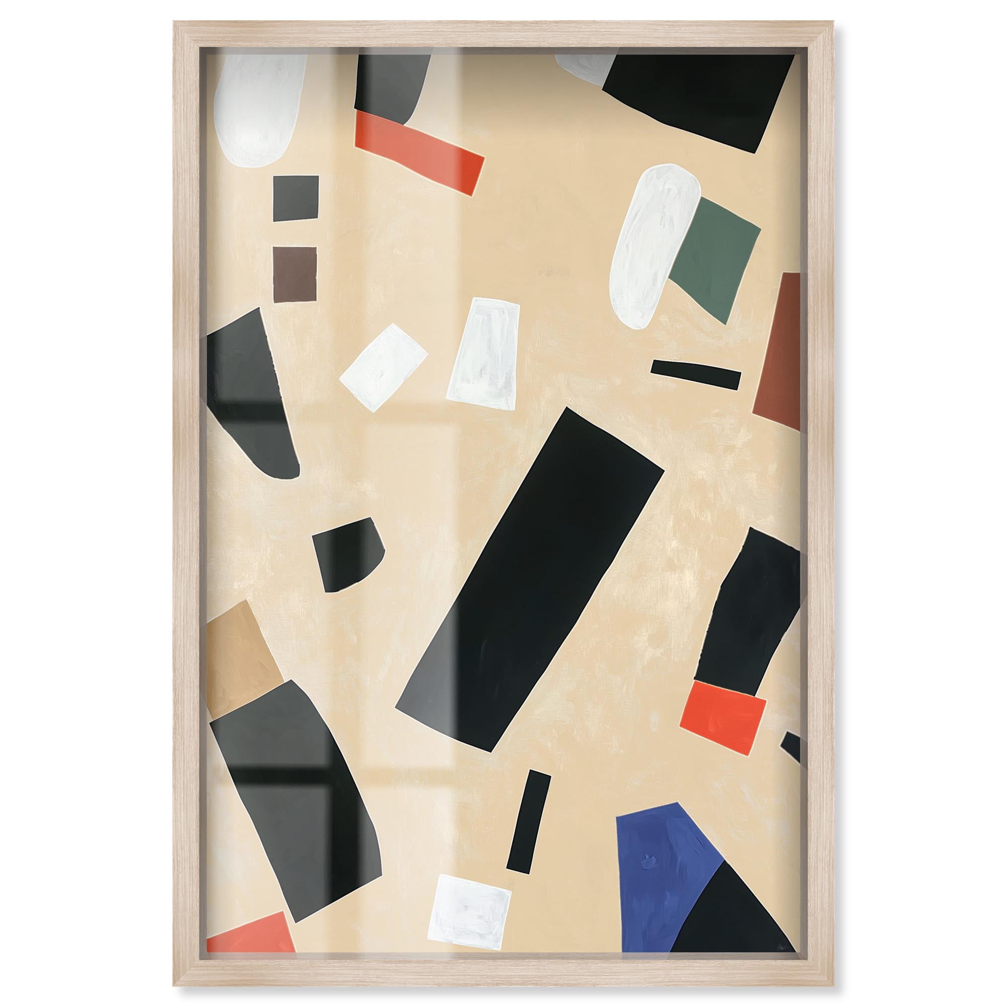 Mindscape Mosaic I Shadowbox Print Modern Abstract by Art Remedy, Blonde Frame, 36 x 54 ...