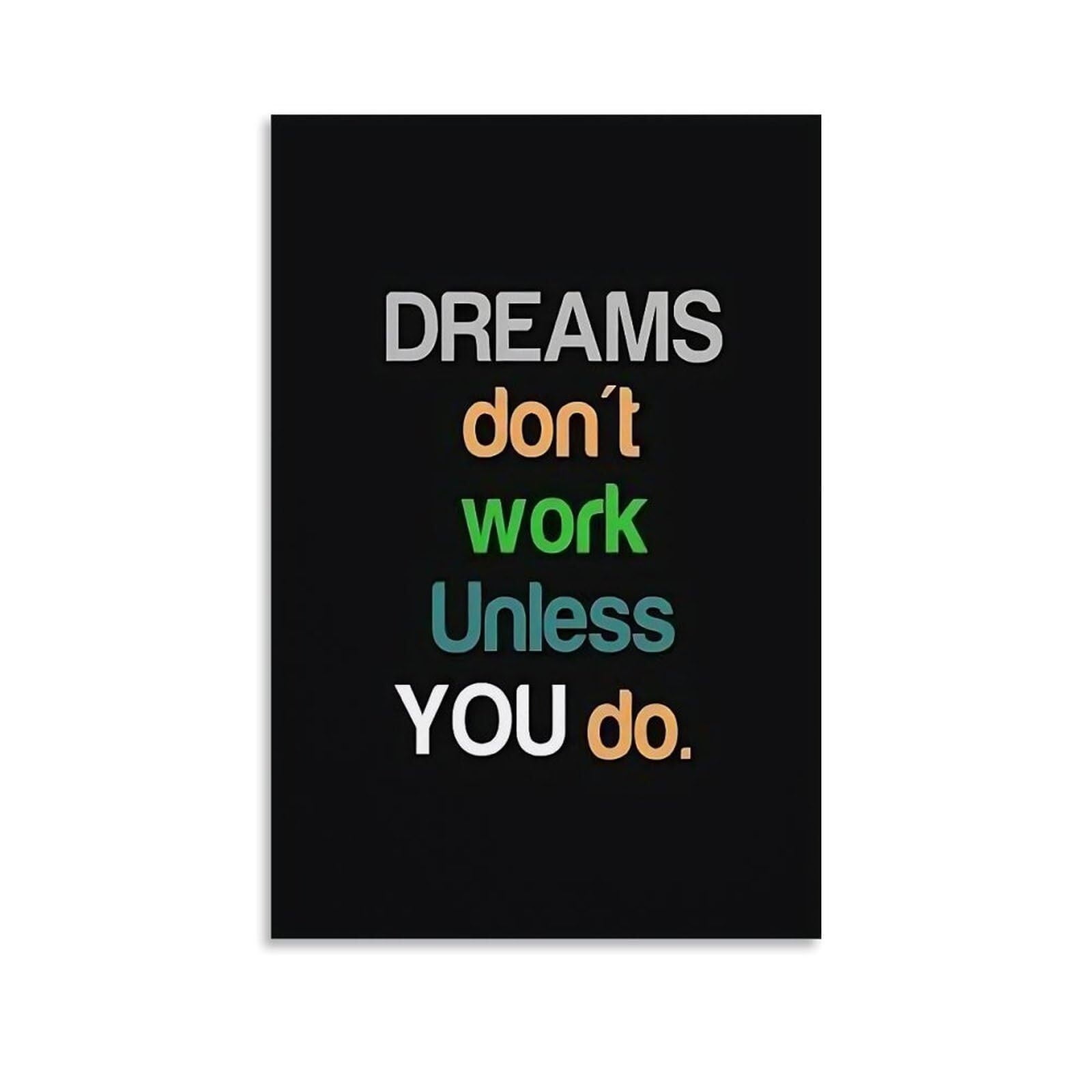 Mindset Affirmation Posters Dreams Don't Work Unless You Do Print ...