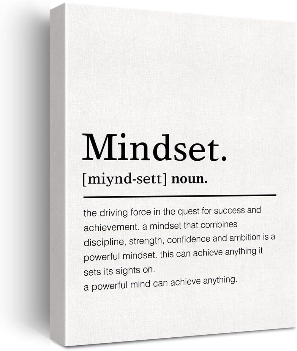 Mindset Definition Canvas Wall Art Motivational Mindset Quote Canvas ...