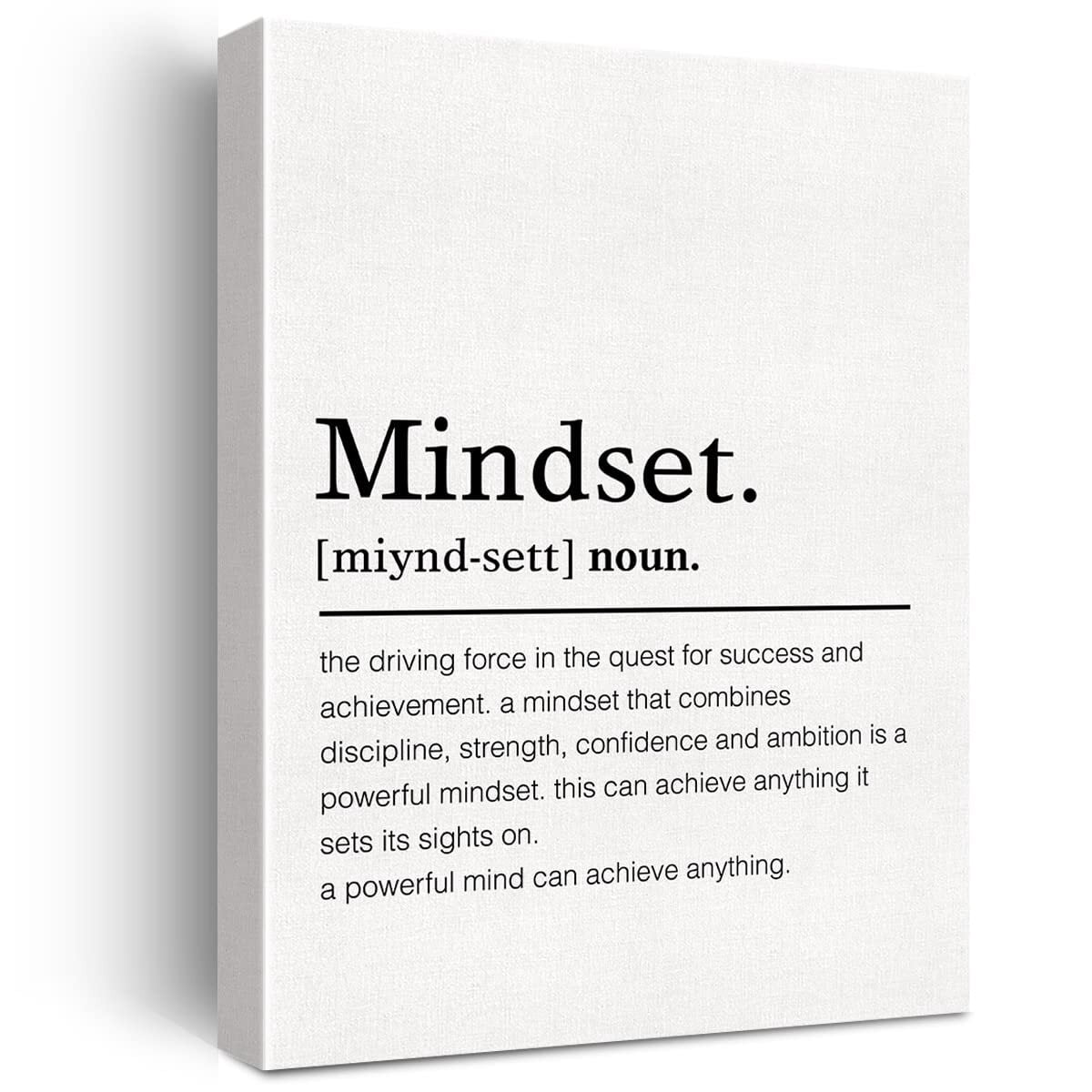 Mindset Definition Canvas Wall Art Motivational Mindset Quote Canvas ...