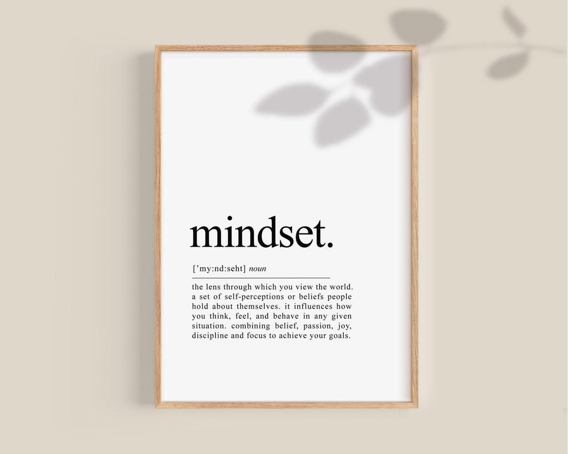 Mindset Definition Poster is everything entrepreneur Home Gym Sign ...