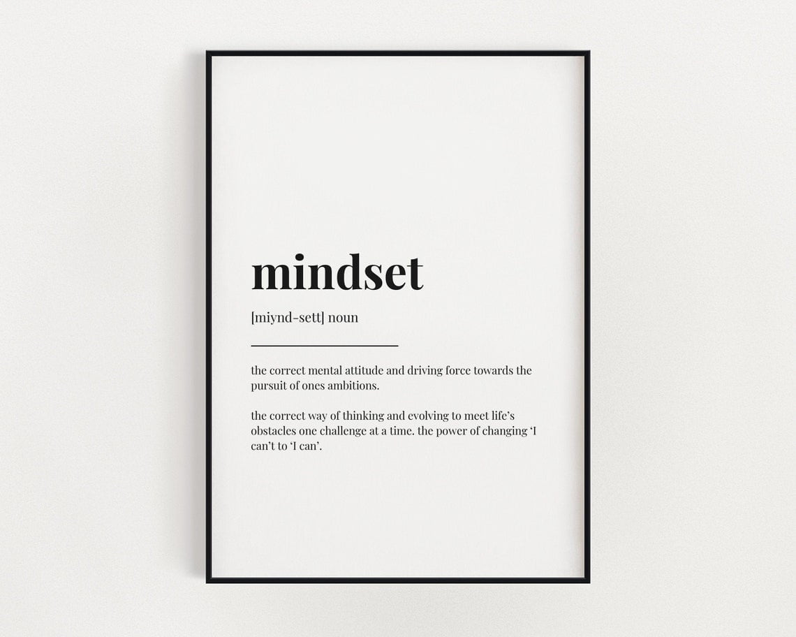 Mindset Definition Print, Wall Art Print, Mindset Print, Definition ...