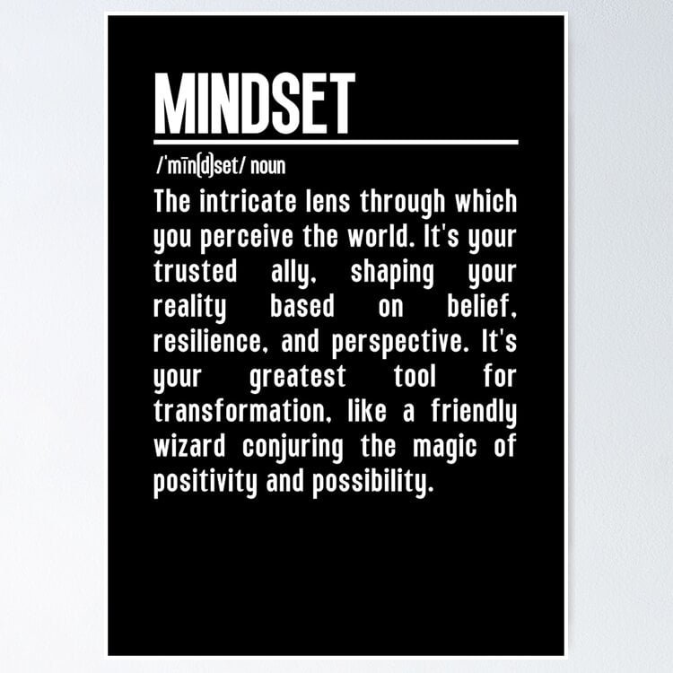 Mindset Definition Quotes UNFRAMED Poster, 12x18 - Walmart.com