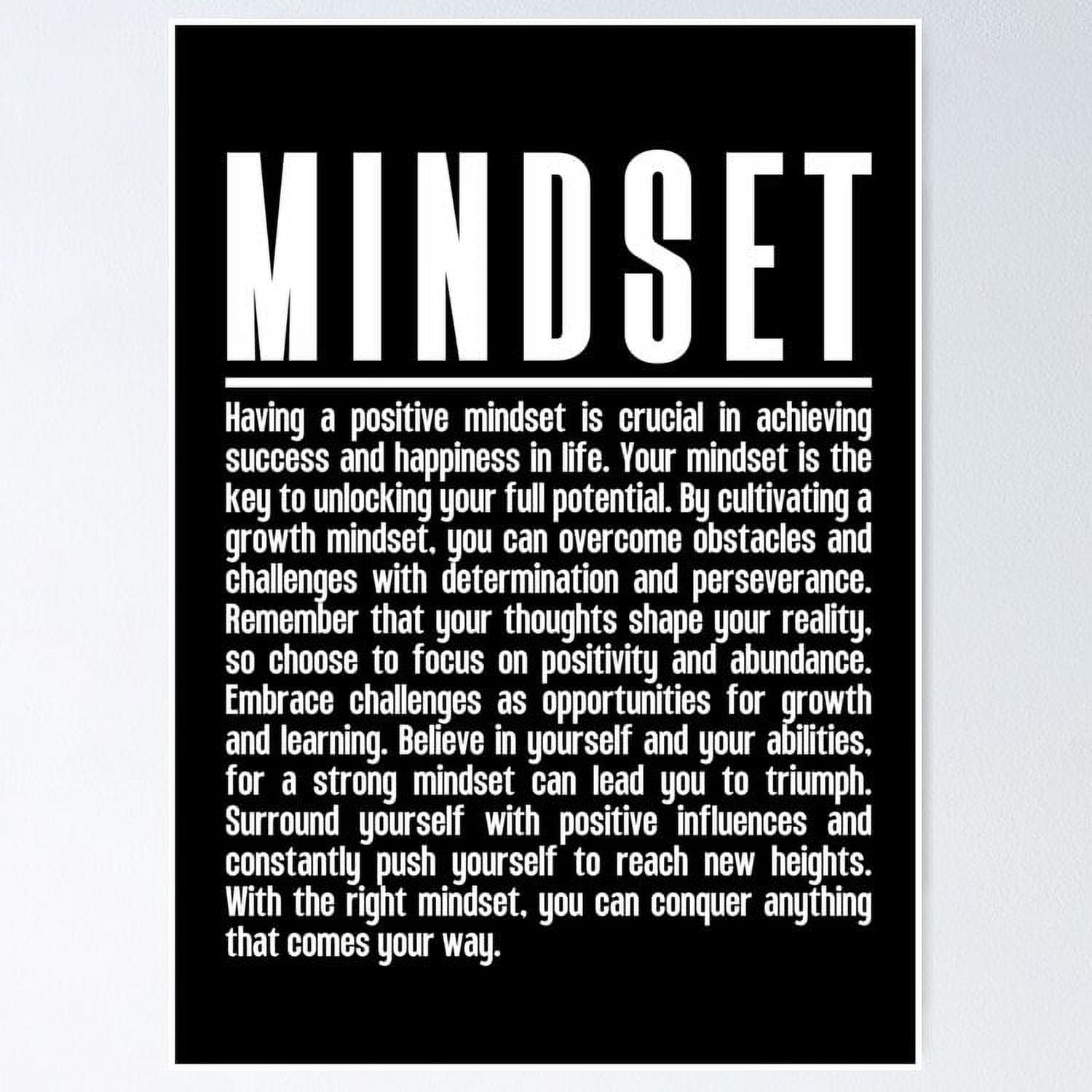 Mindset Definition Quotes UNFRAMED Poster, 12x18 - Walmart.com