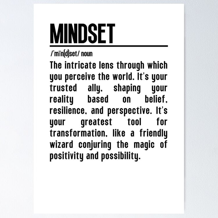 Mindset Definition Quotes UNFRAMED Poster, 12x18 - Walmart.com