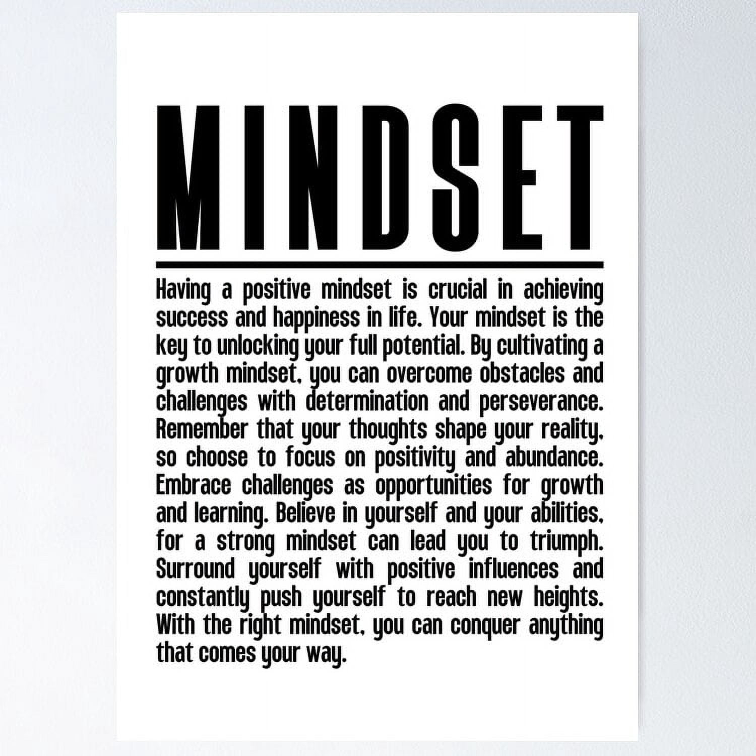 Mindset Definition Quotes UNFRAMED Poster, 24x36 - Walmart.com