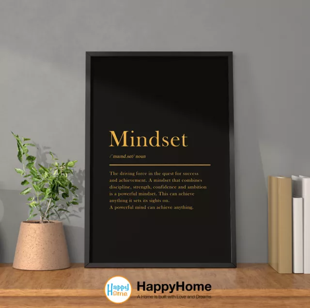 Mindset Definition Wall Art Motivational Poster Inspirational Office ...