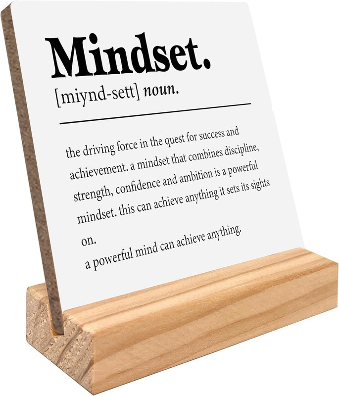 Mindset Definition Wood Plaque Sign Desk Decor, Inspirational Signs ...