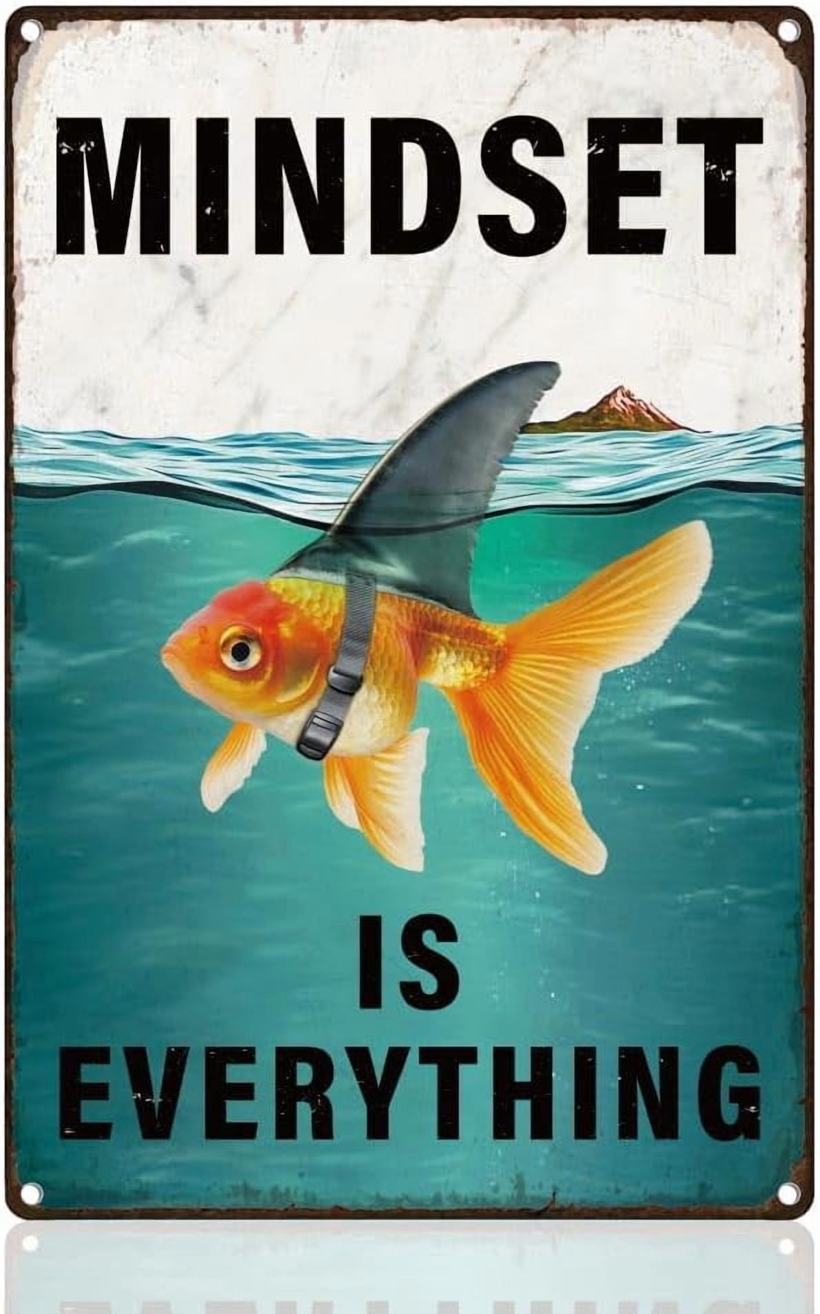 Mindset is Everything Motivational Retro Wall Decor Metal Tin Sign 8" x ...