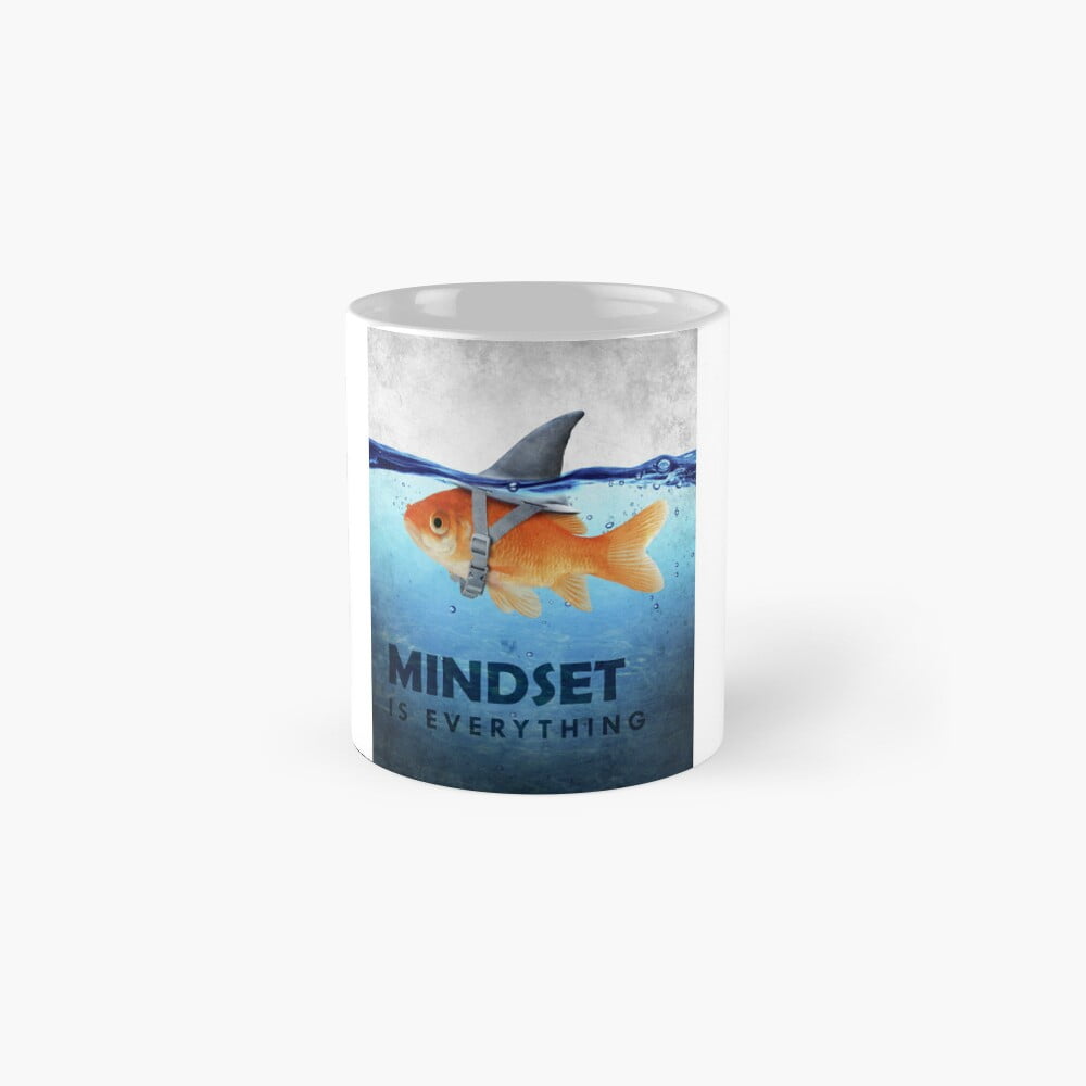 Mindset Is Everything Fish And Shark Illustration Motivation Classic ...