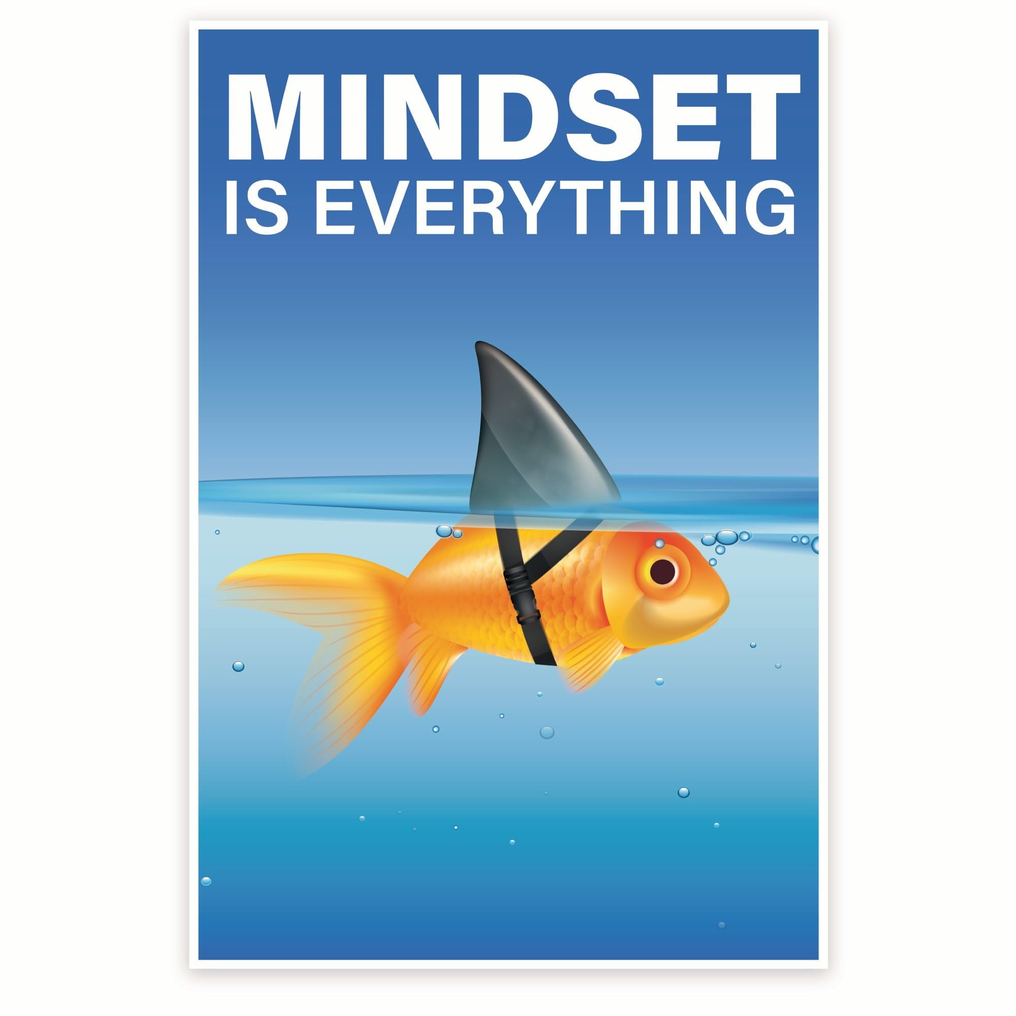 Mindset Is Everything Poster - Goldfish with Shark Fin - Positive ...