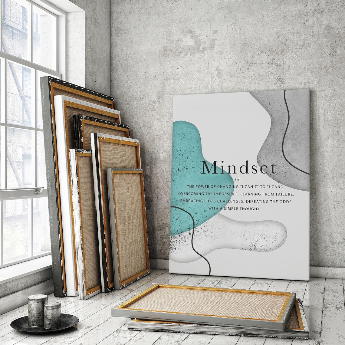 Mindset Noun Inspirational Poster Office Decor UNFRAMED Poster, Wall ...