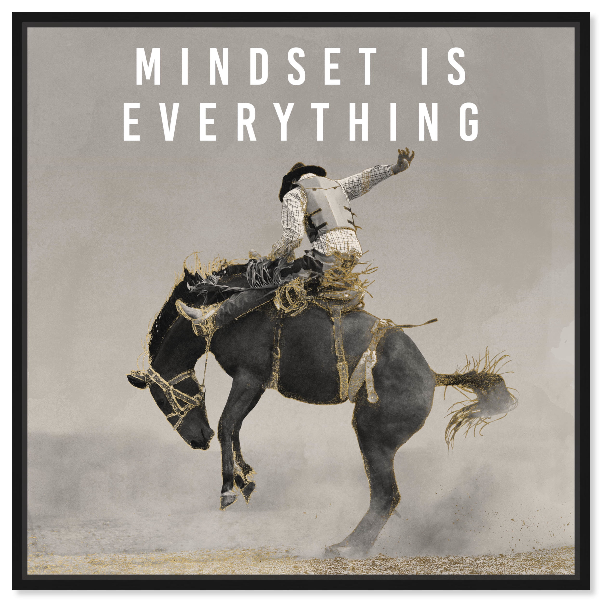 Mindset Rodeo Manly Inspirational Cowboy Canvas Wall Art by Notoriart ...
